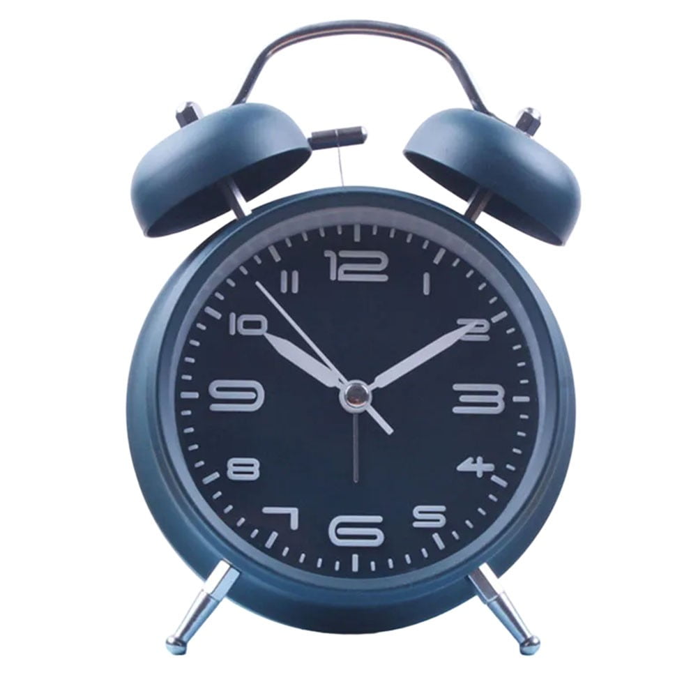 Bedside Alarm Clock with Twin Bell Vintage Battery Analogue Quartz Loud ...