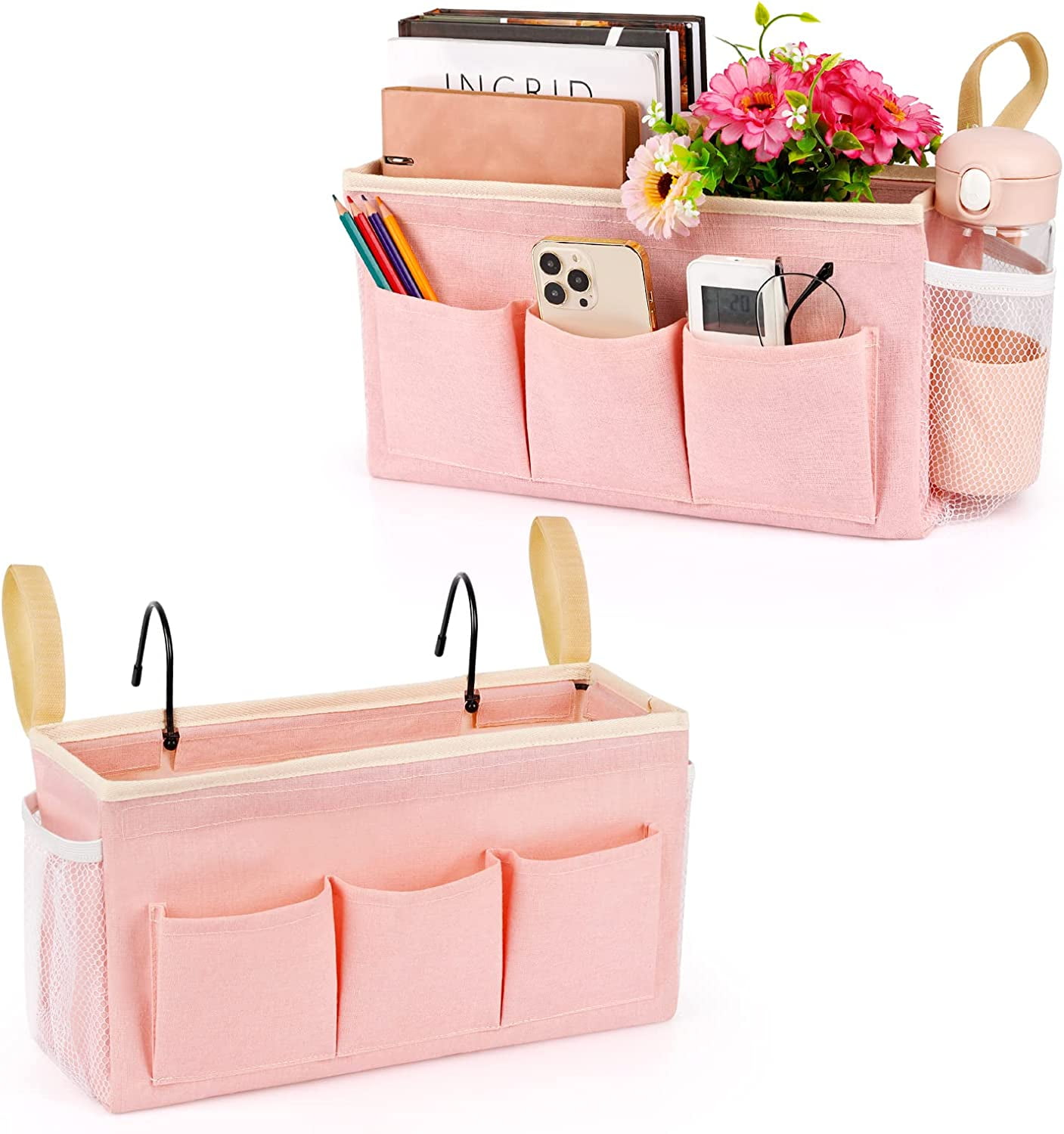 Bedside Caddy Bedside Organizer Bedside Storage Caddy with Fixed Straps ...