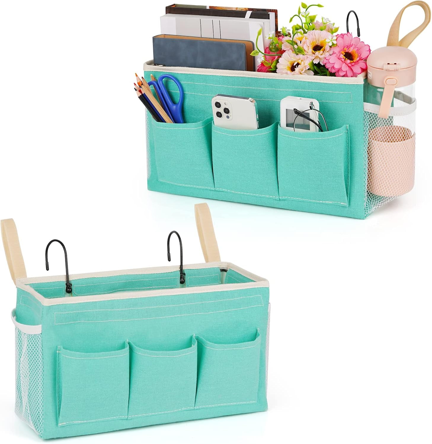 Bedside Caddy Bedside Organizer Bedside Storage Caddy with Fixed Straps ...