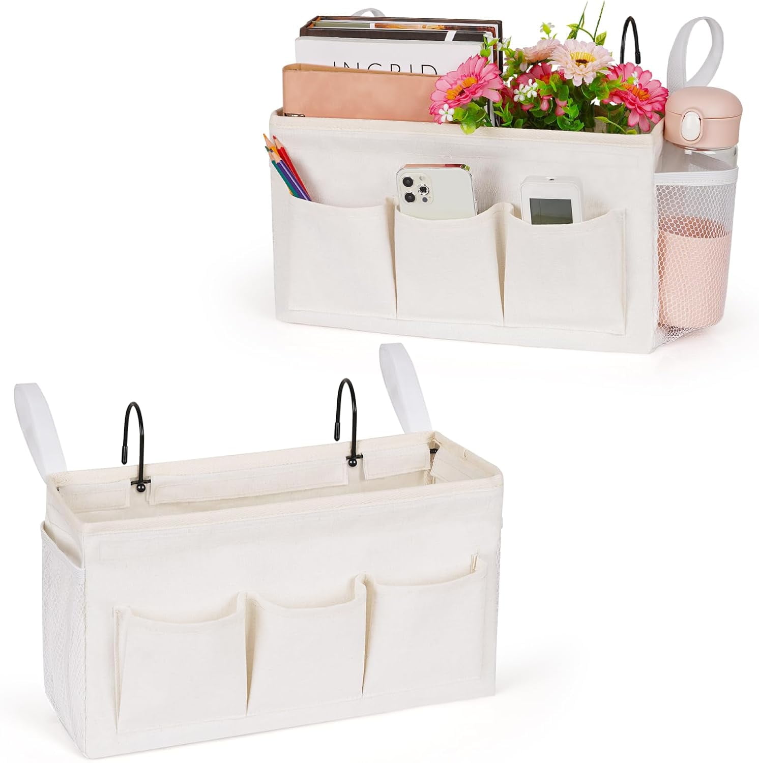 Bedside Caddy Bedside Organizer Bedside Storage Caddy with Fixed Straps ...