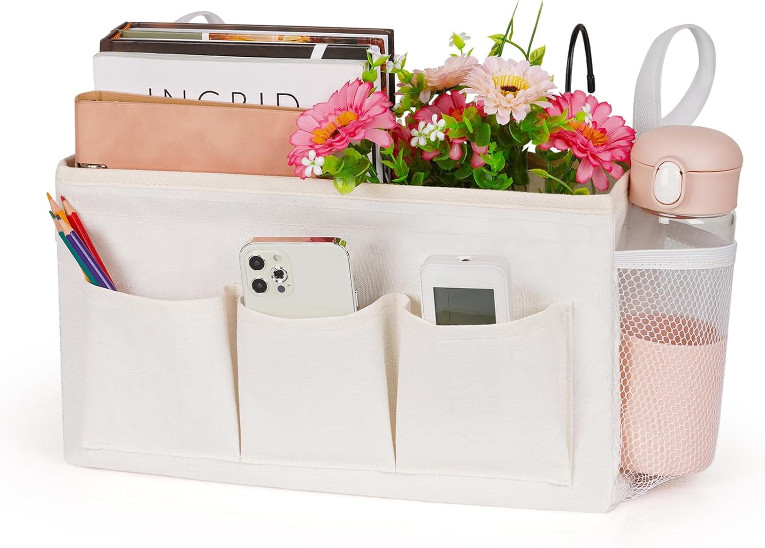 Bedside Caddy Bedside Organizer Bedside Storage Caddy with Fixed Straps ...