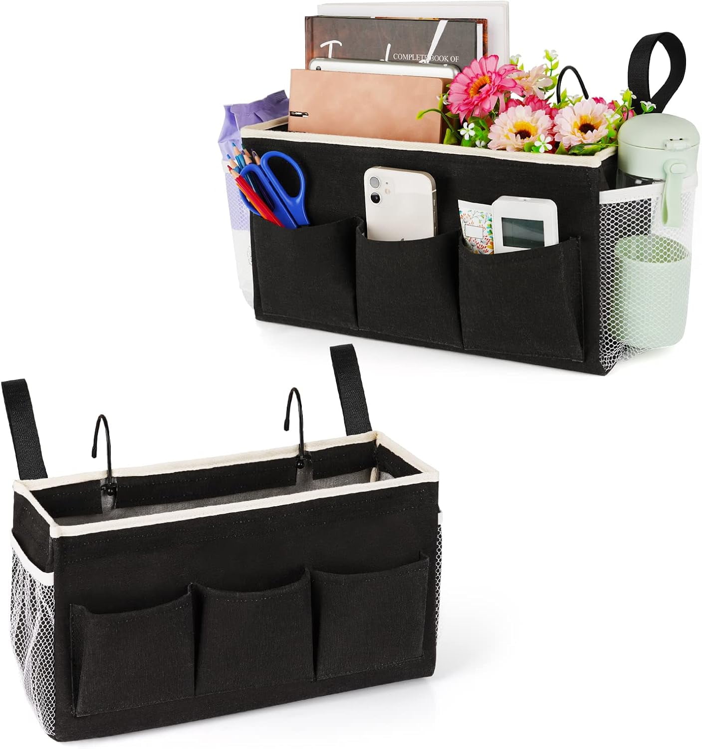 Bedside Caddy Bedside Organizer Bedside Storage Caddy with Fixed Straps ...