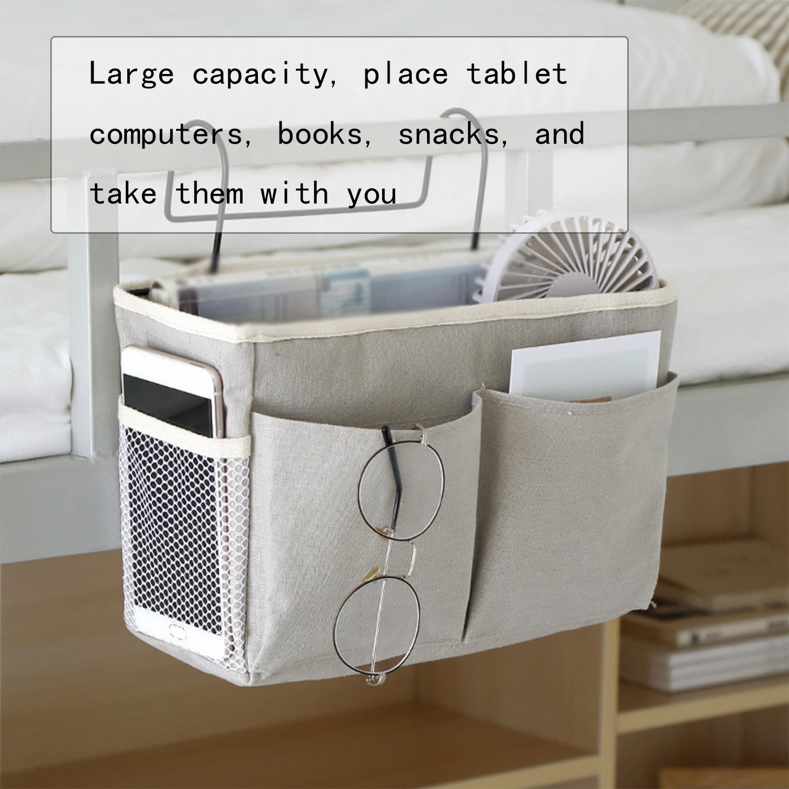 Bedside Caddy, Bedside Storage Bag Hanging Organizer, for Bunk and ...