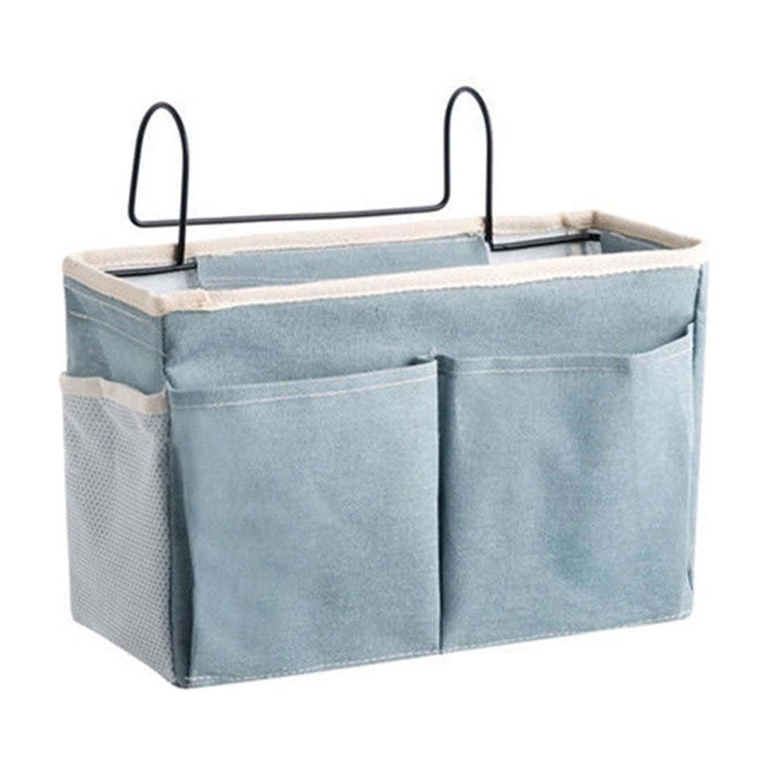 Bedside Caddy Dorm Room Organizer, Canvas Fabric Multi-Pocket Hanging ...