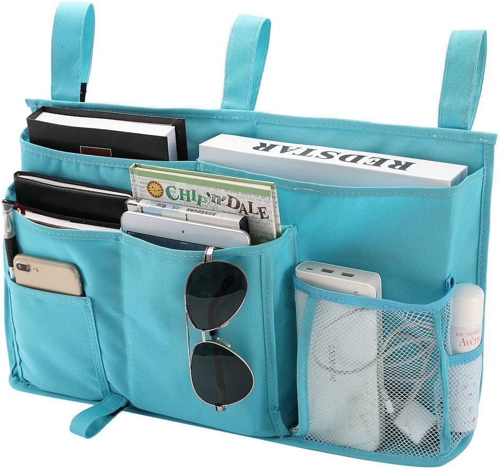 Wattne Bedside Caddy Hanging Bed Organizer Storage Bag with 8 Pockets ...