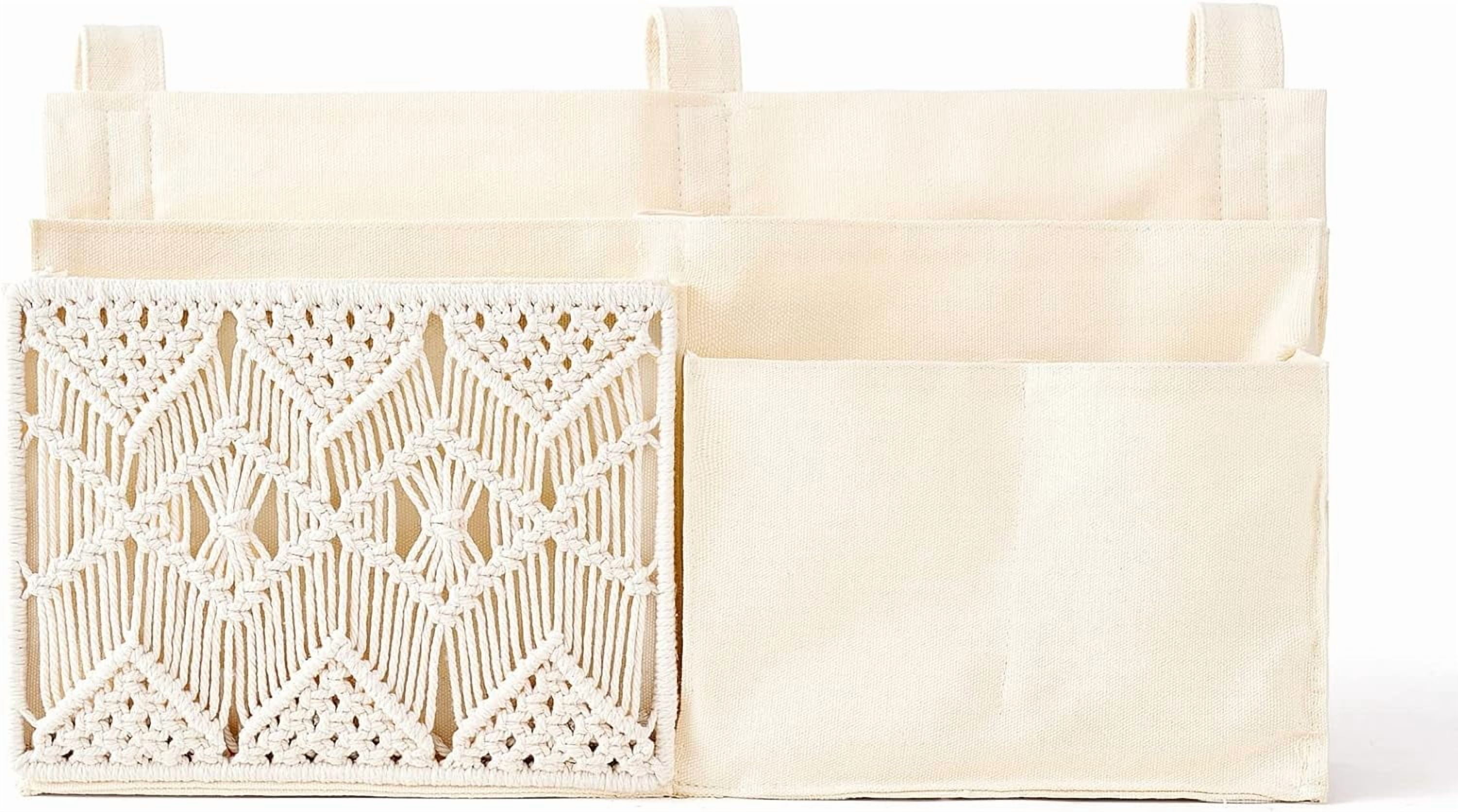 Bedside Caddy Hanging Organizer, Bunk Woven 7 Pockets Bed Storage Bag ...