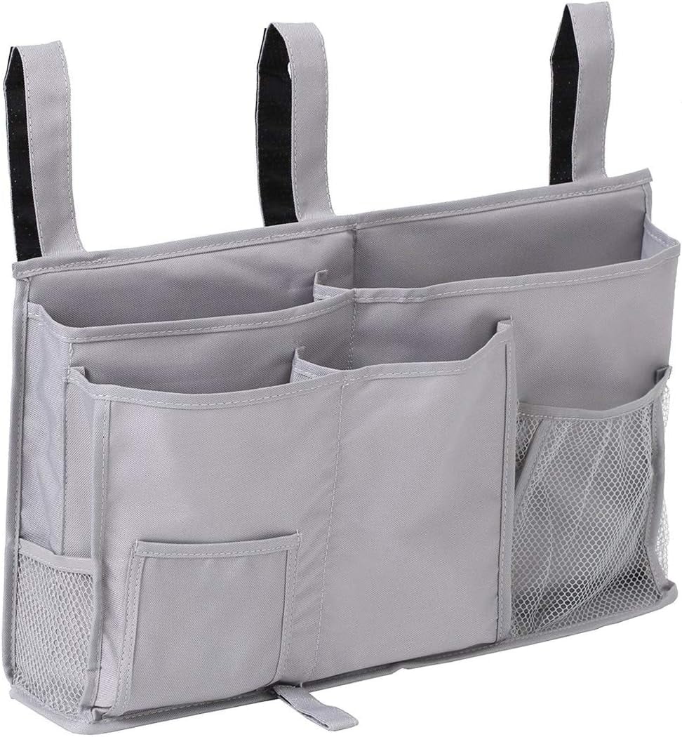 Bedside Caddy, Hanging Storage Bag Holder Bedside Organizer with 8 ...