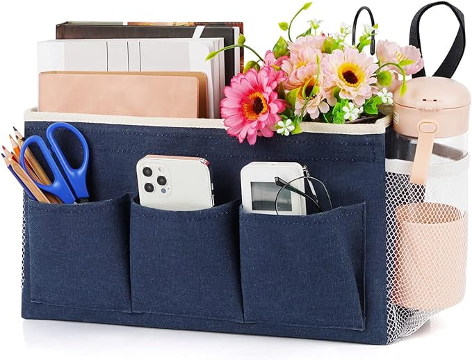 Bedside Caddy Bedside Organizer Bedside Storage Caddy with Fixed Straps ...