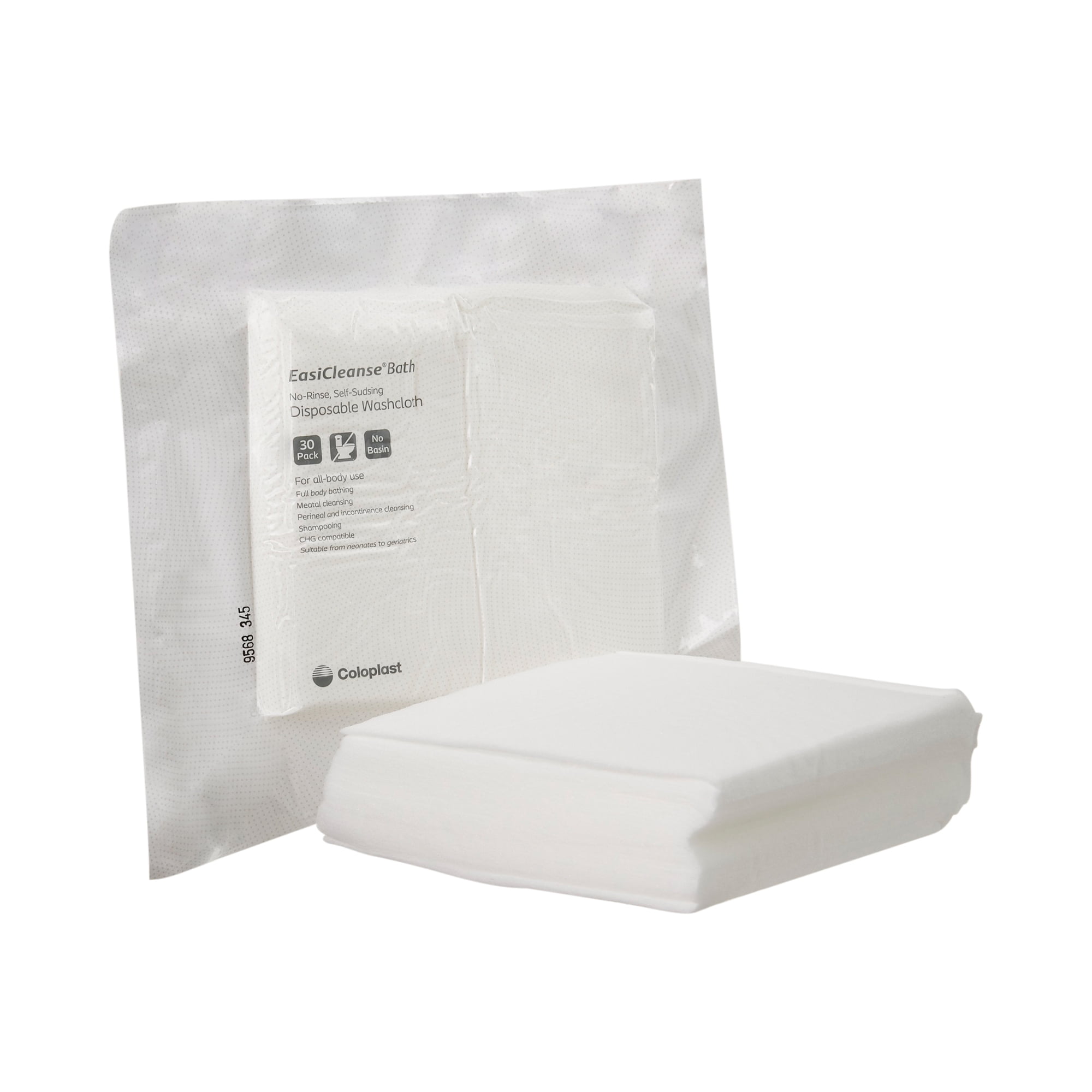 "Bedside-Care EasiCleanse Bath Wipes, Rinse-Free, 7-9/10 x 7-9/10"", 30 ...