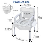 DMI 500 lb Capacity Portable Drop-Arm Bedside Commode, Adjustable Extra ...