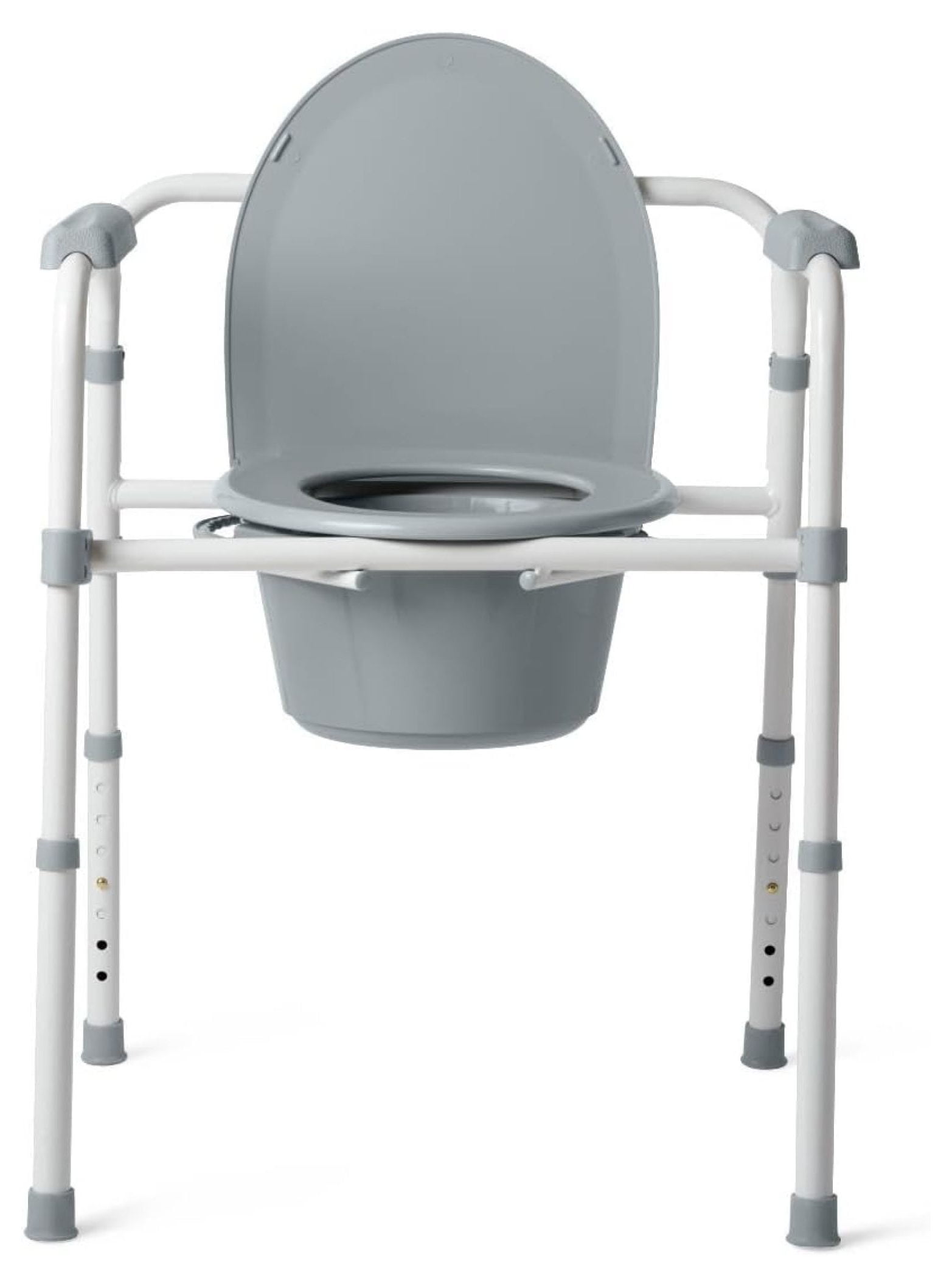 Bedside Commode Chair 3-in-1 - Steel Folding, 350lb Capacity, Toilet ...