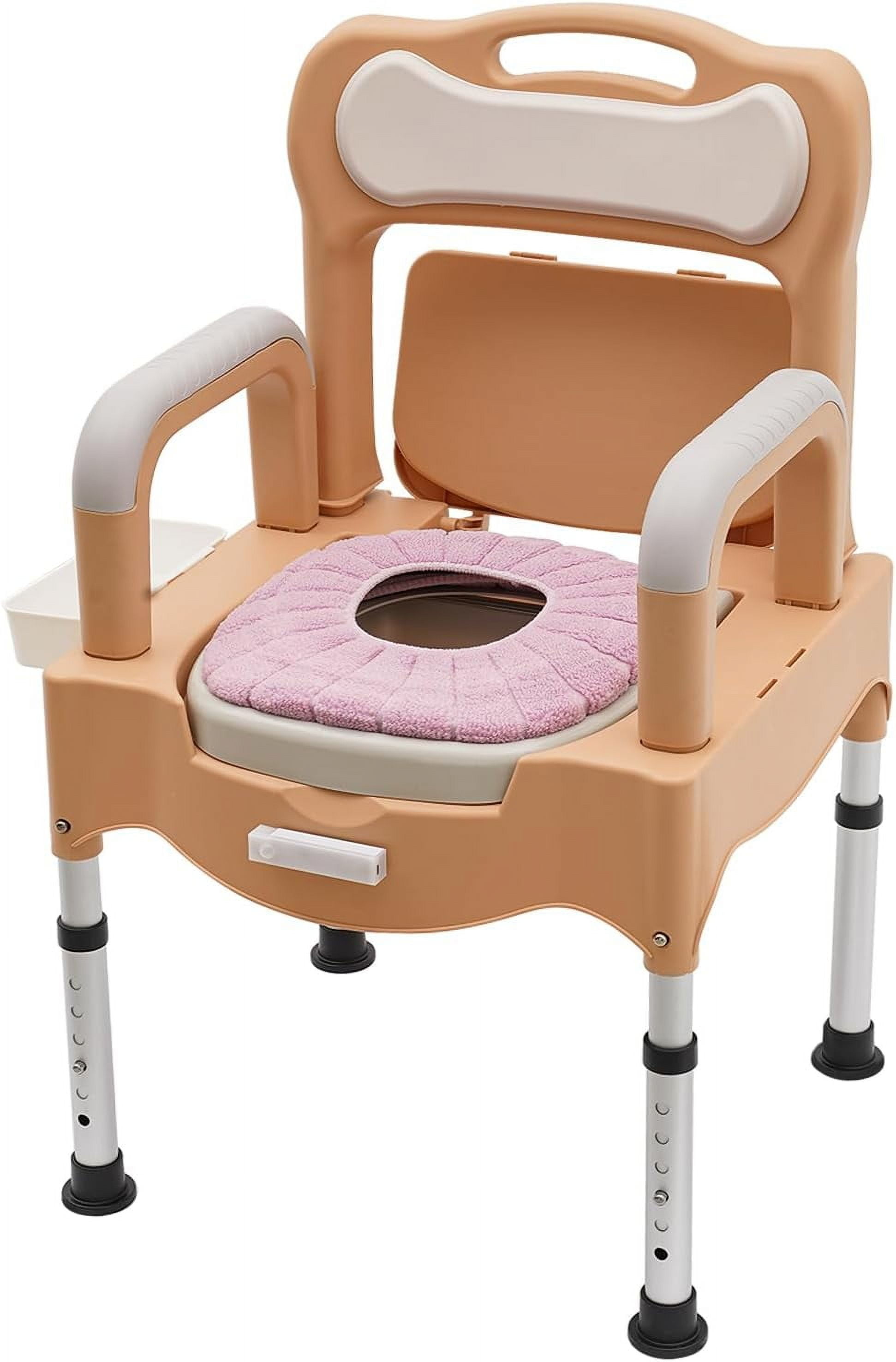 Bedside Commode Chair, 500 lbs Portable Toilet for Elderly Disabled ...