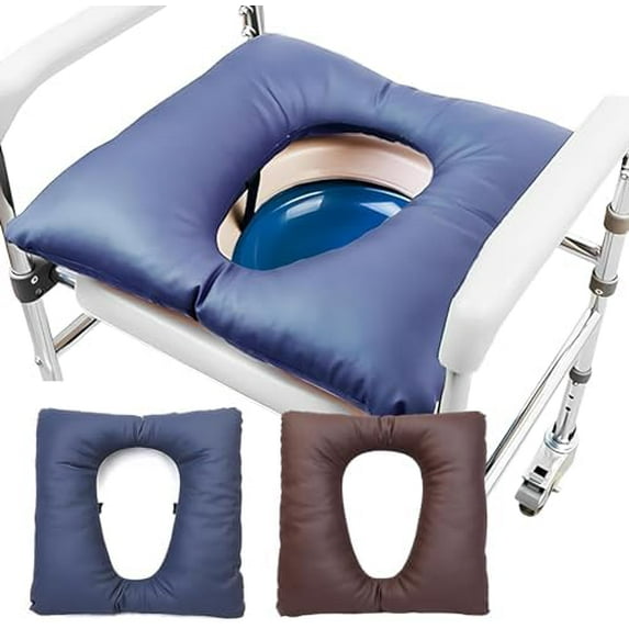 Bedside Commode Cushion - Washable 16.5" X 16.5" Thick Pad PU Cover ...