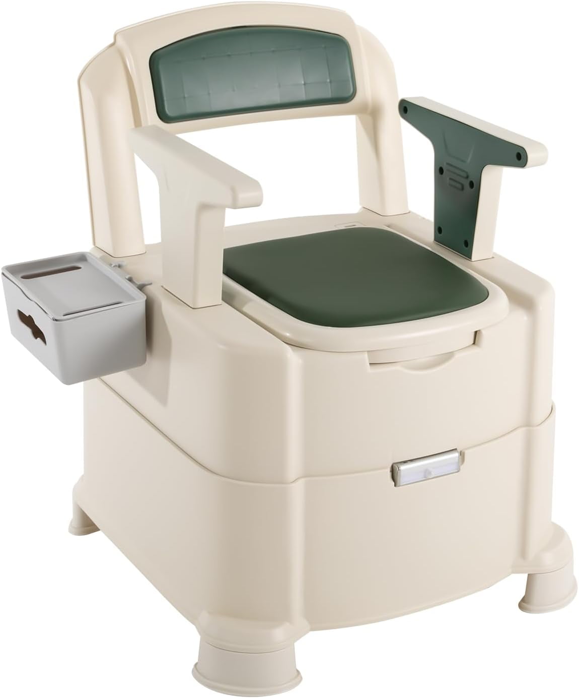 Bedside Commode, Shower Chair Portable Toilet Chair 2 in 1 Potty, 440lbs Heavy Duty Adult Potty ...