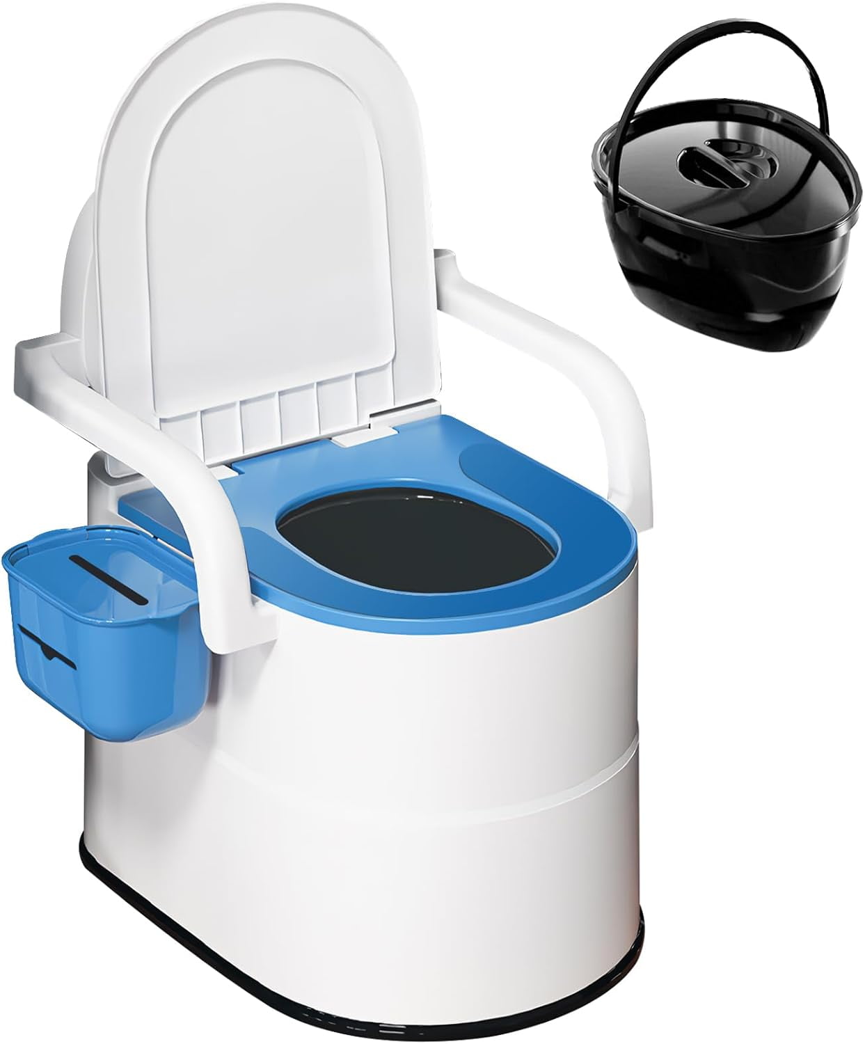 Bedside Commode Toilet for Elderly, Portable Toilet for Adults with ...