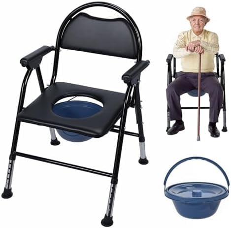 Bedside Commode Toilet For Seniors, Folding Commode Chair, Potty Chair ...