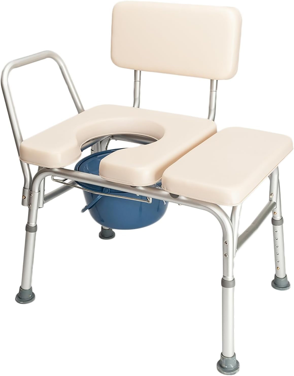 Bedside Commode with Transfer ,Padded Bath Chair w/Backrest & Arm ...