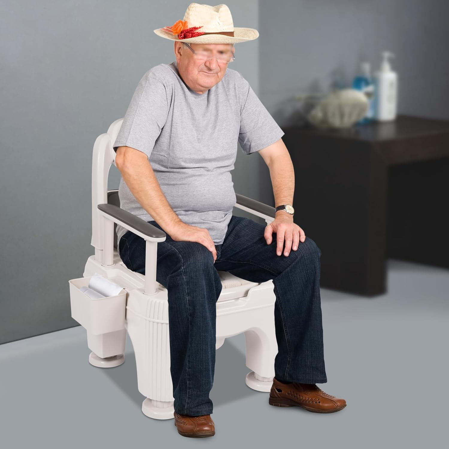 Bedside Commodes Chair, 661.39Lbs Capacity Bedside Toilet Portable ...