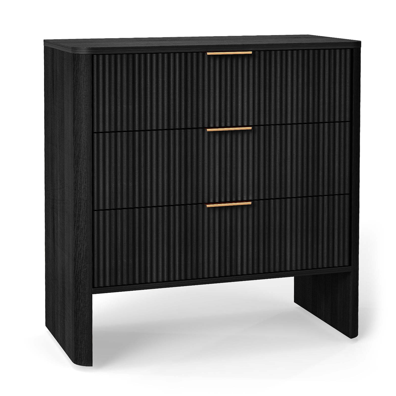 Bedside Cupboard Bedroom Cabinet Wavy Pattern Cabinet Wooden Cabinet ...