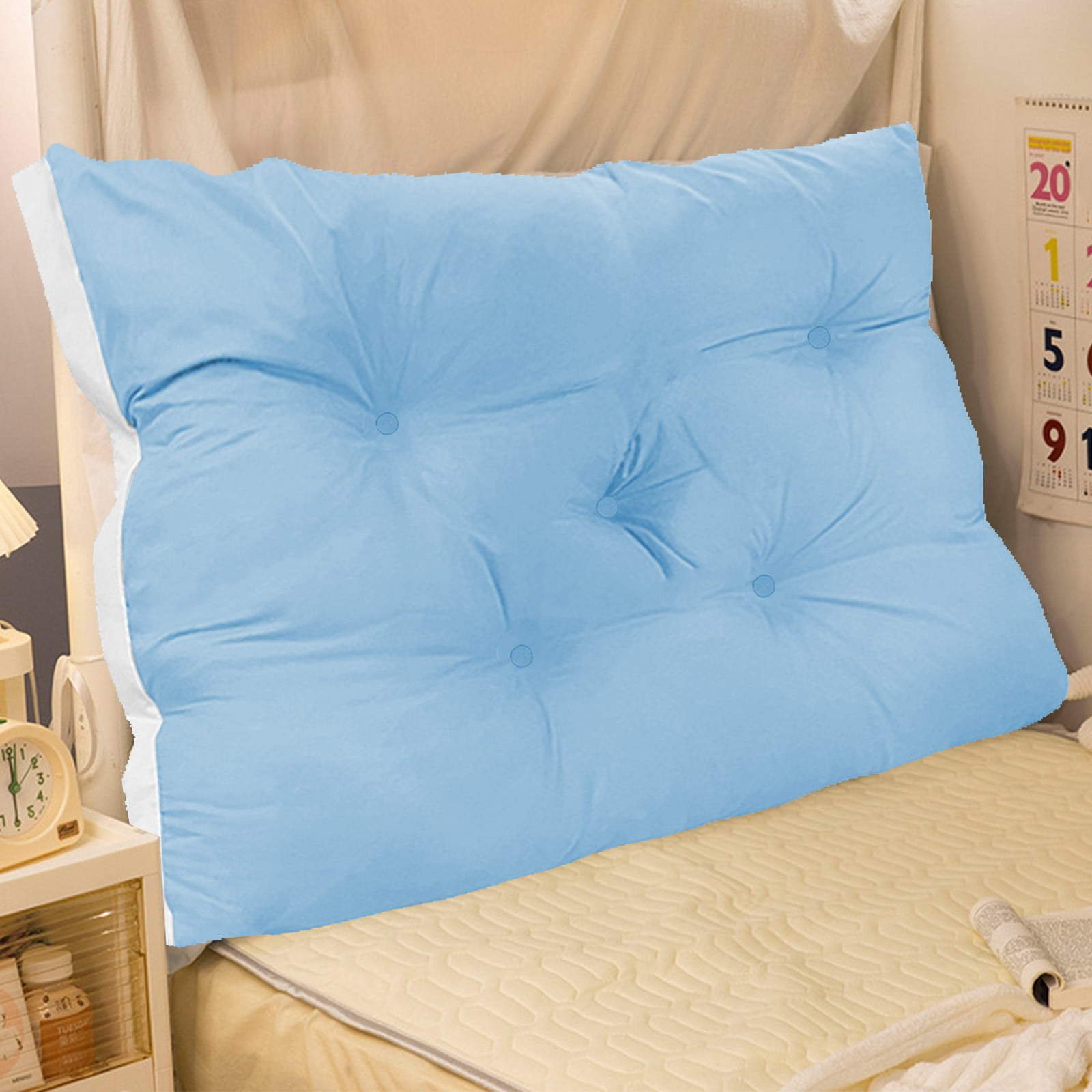 23x19in Bedside Cushion Backrest Pillow for Bed Sofa Tatami Floor Chair ...