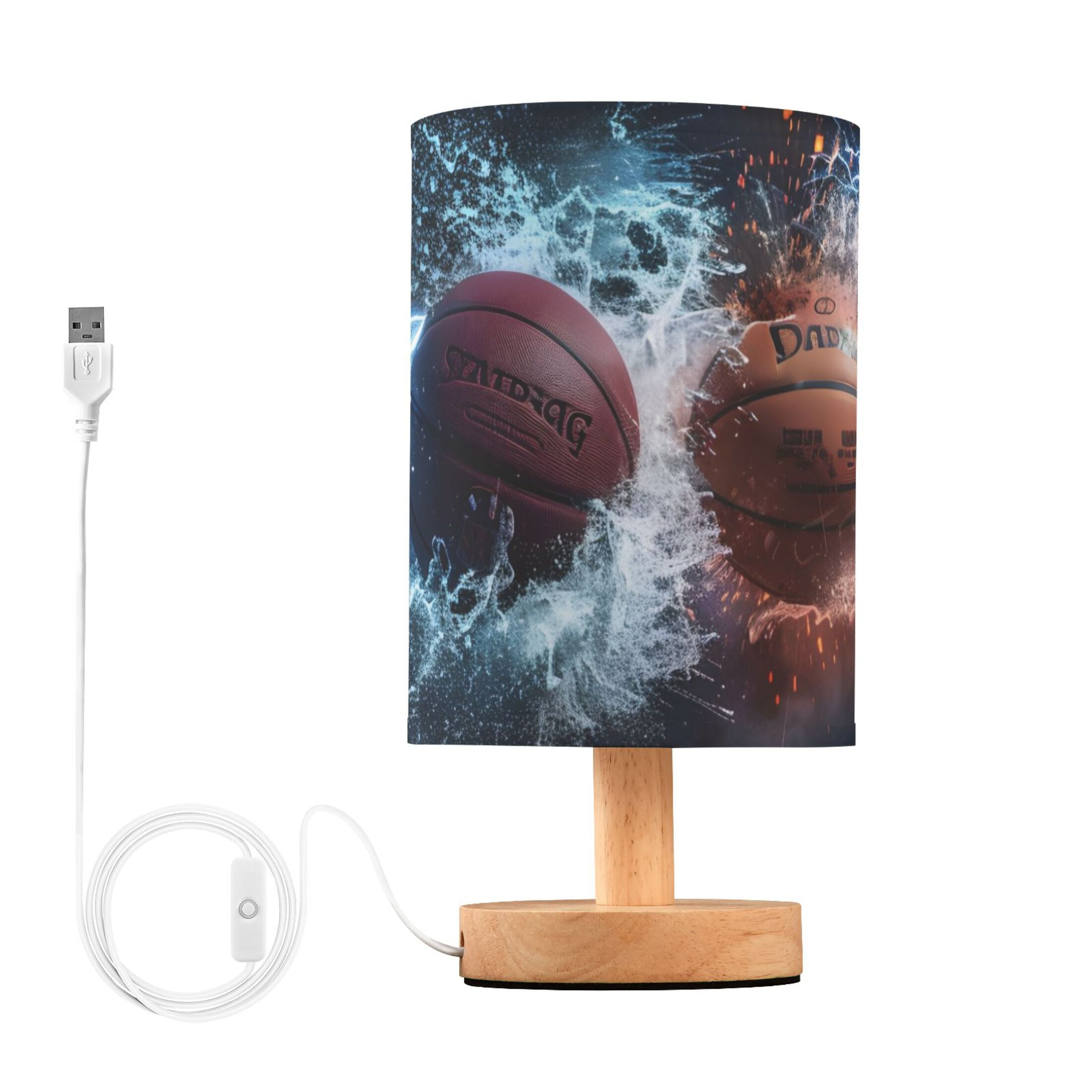 Bedside Desk Lamp LED Basketball Clashing Table Nightstand Lamps Warm ...
