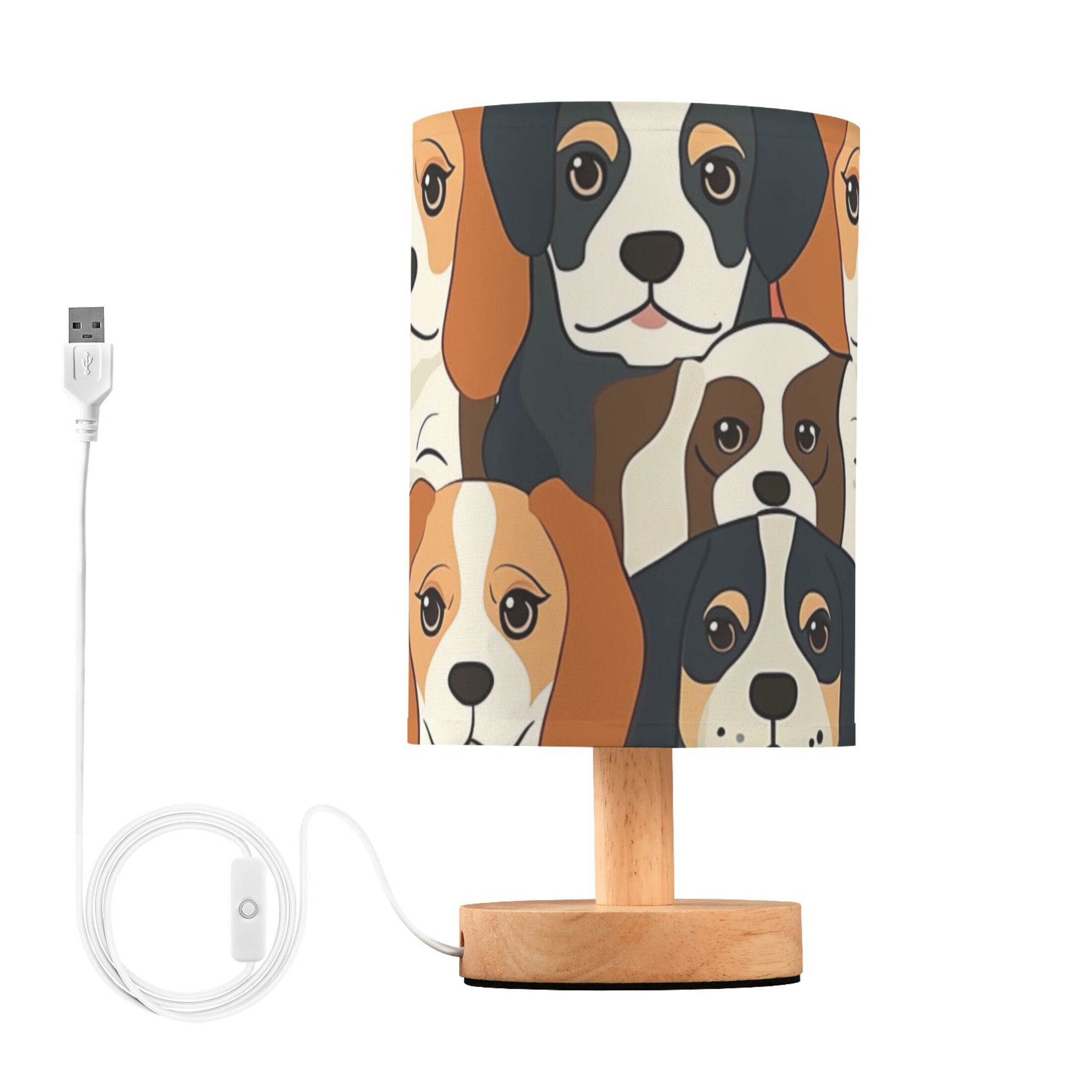 Bedside Desk Lamp LED Beagle Dogs Face Table Nightstand Lamps Warm ...
