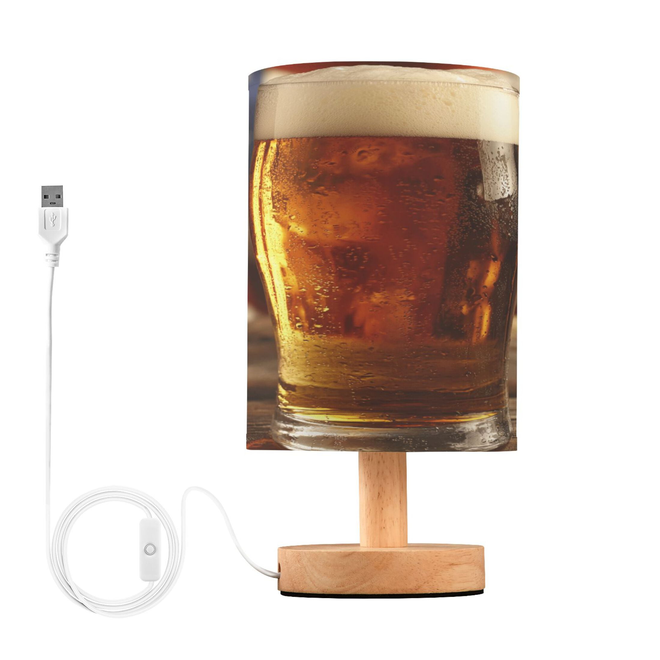 Bedside Desk Lamp LED Beers and American Flag Table Nightstand Lamps ...