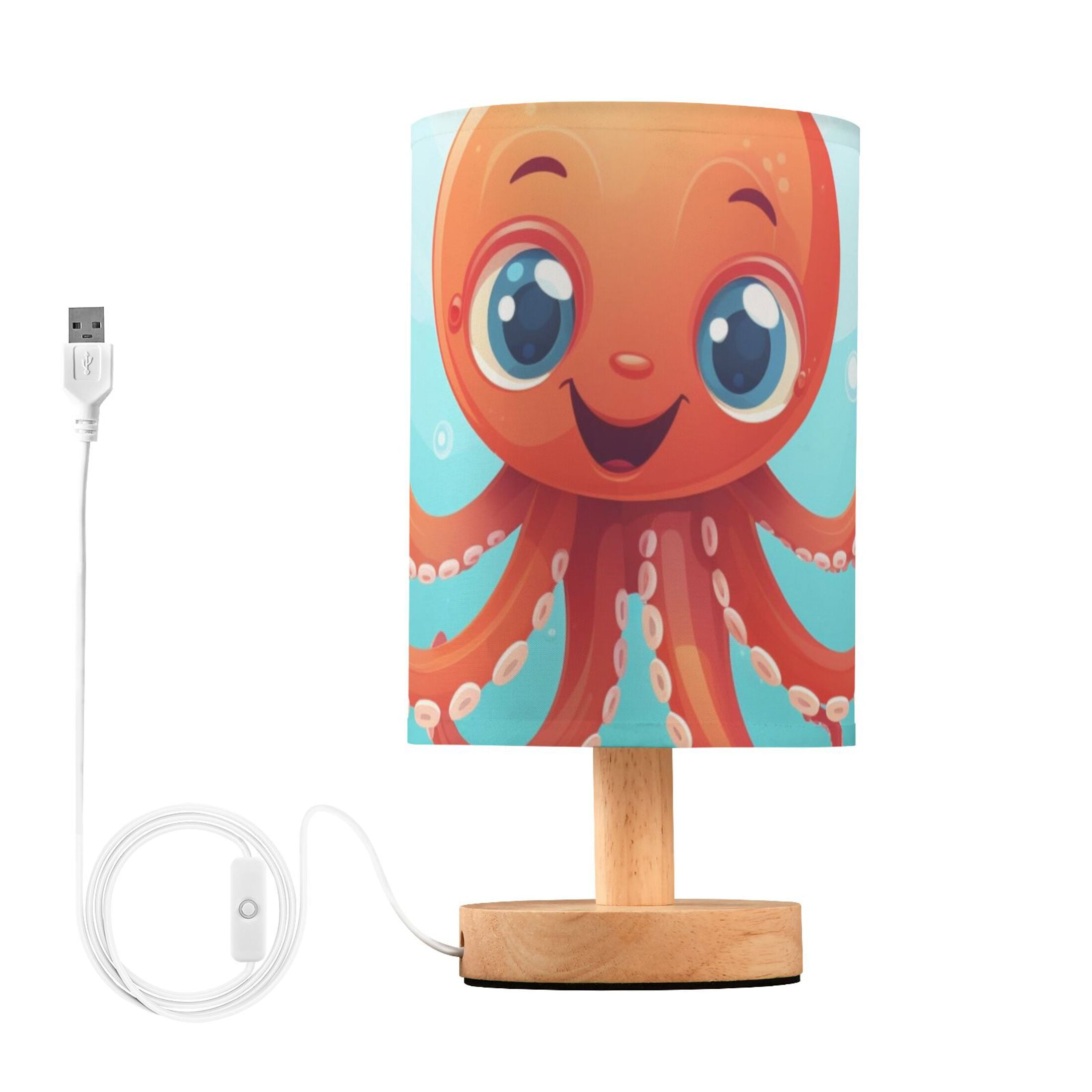 Bedside Desk Lamp LED Cartoon Cute Octopus in Sea Table Nightstand ...