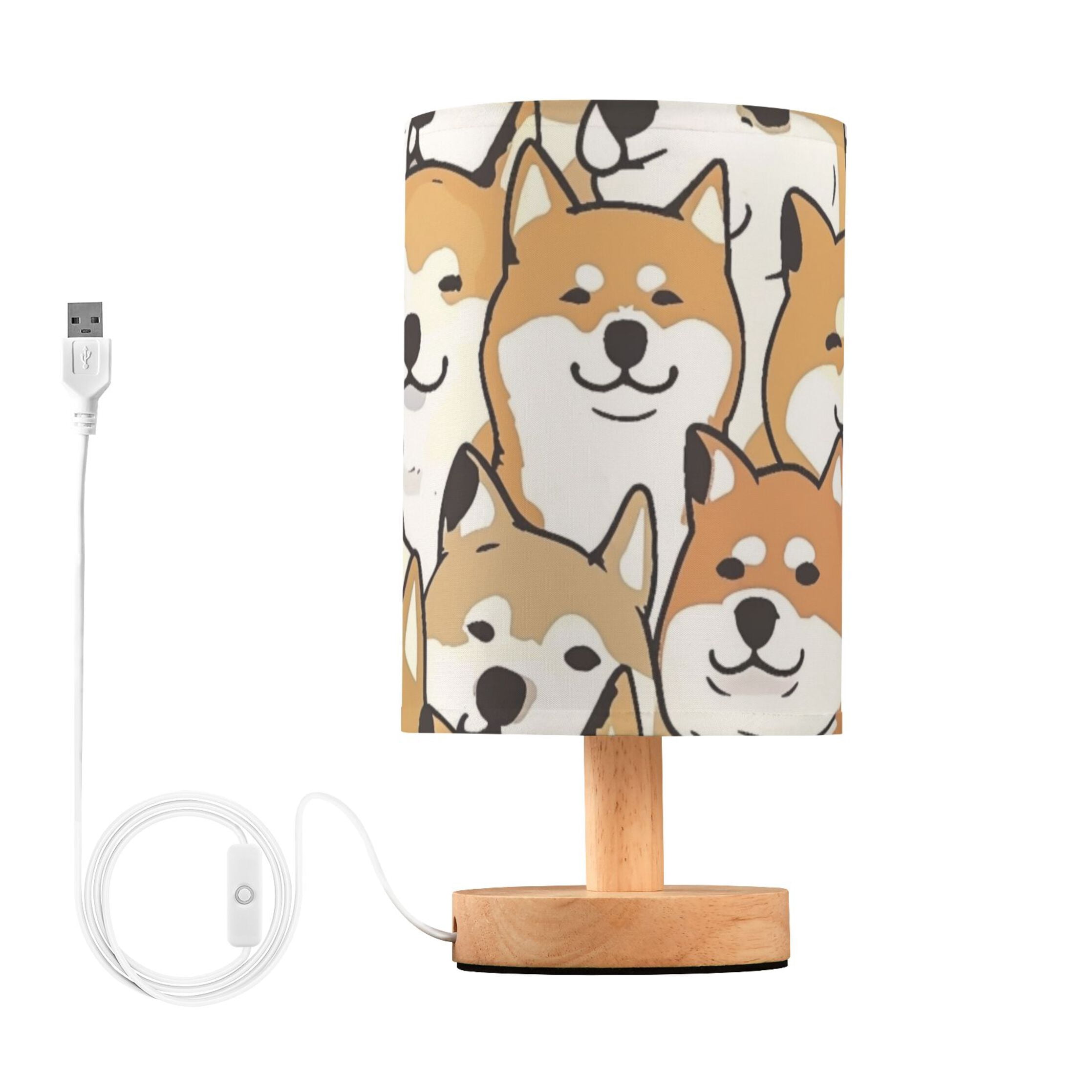 Bedside Desk Lamp LED Cartoon Shiba Inu Dogs Table Nightstand Lamps ...