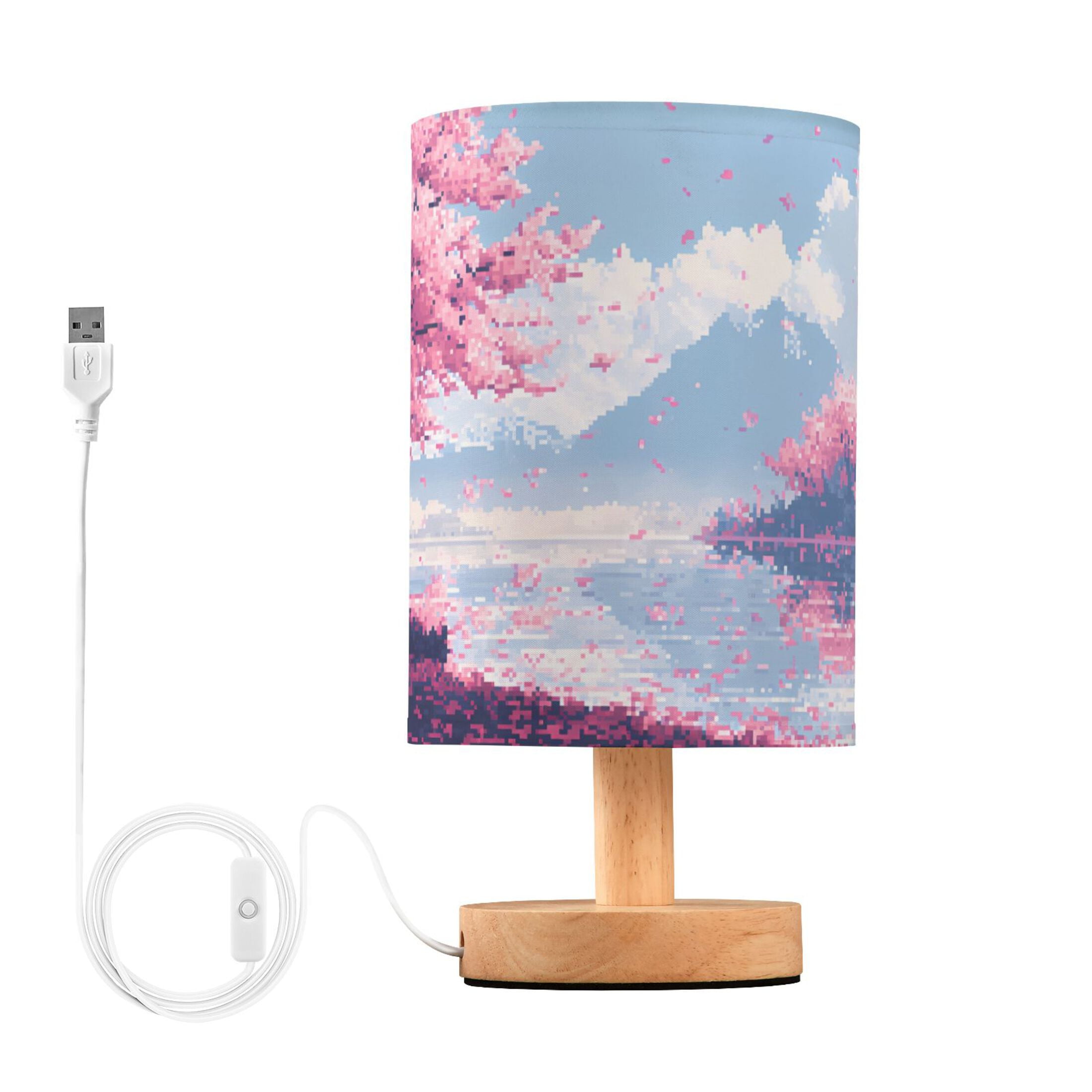 Bedside Desk Lamp LED Cherry Blossom Trees with Falling Petals Table ...