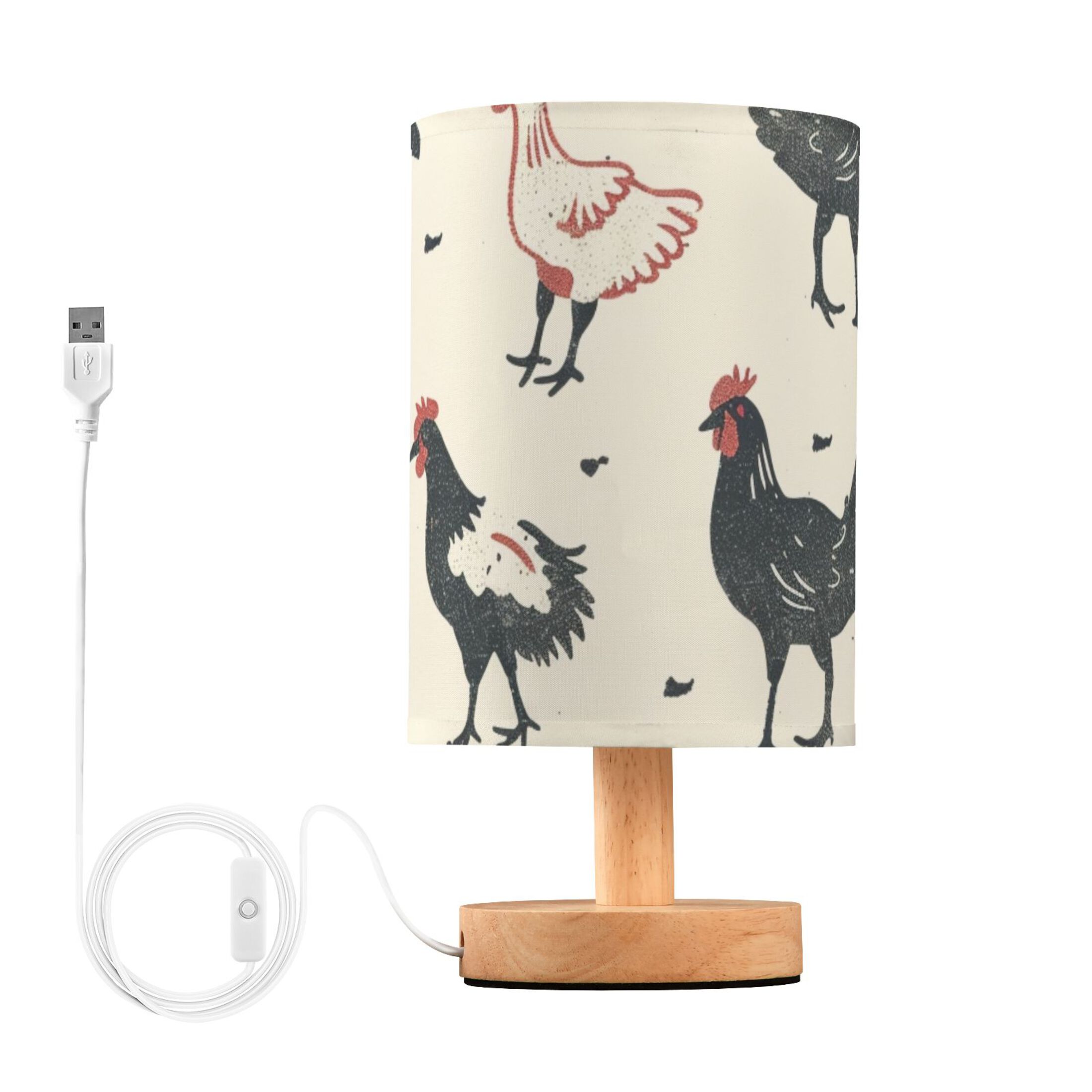 Bedside Desk Lamp LED Chicken with Horse Table Nightstand Lamps Warm ...