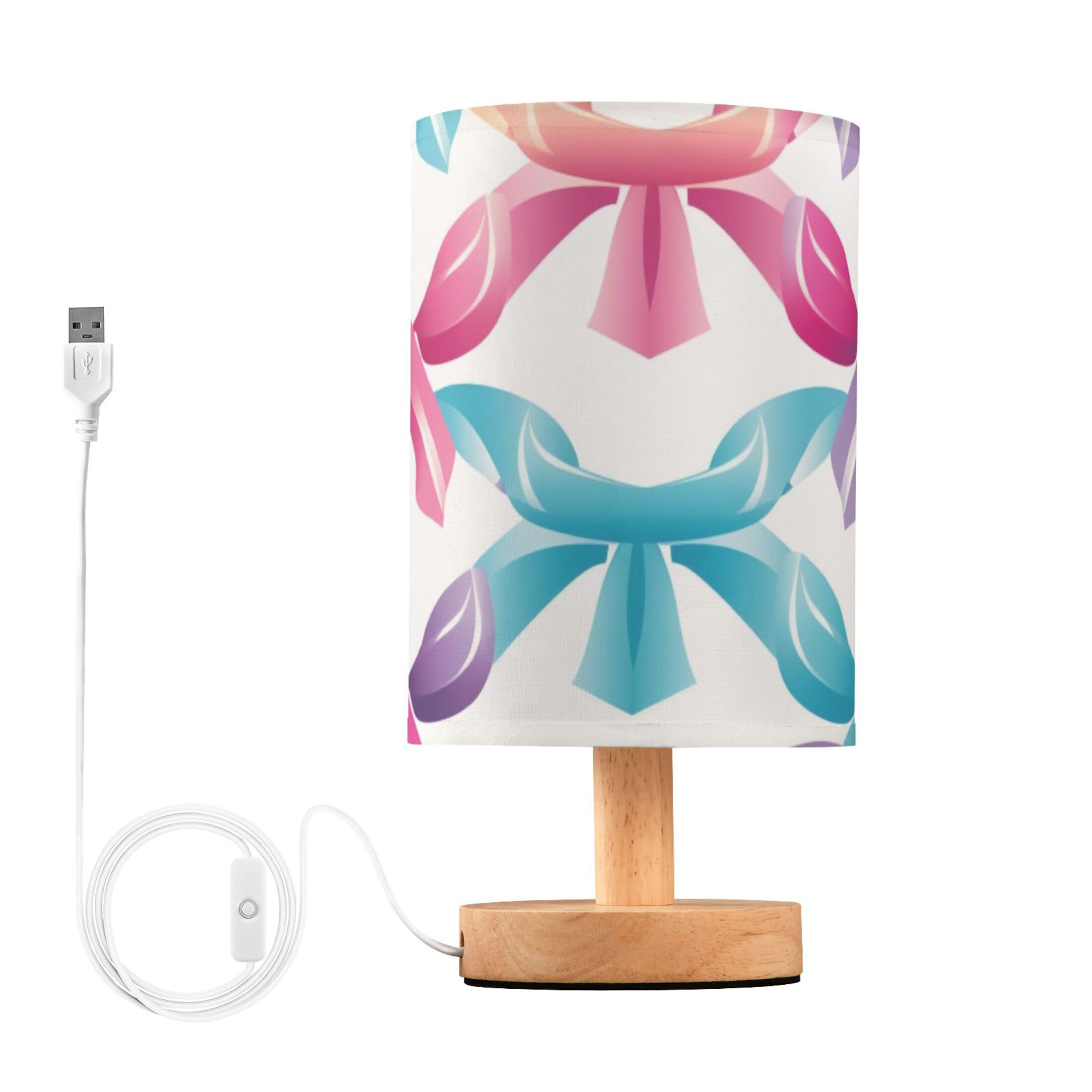 Bedside Desk Lamp LED Colorful Bow Tie Table Nightstand Lamps Warm ...