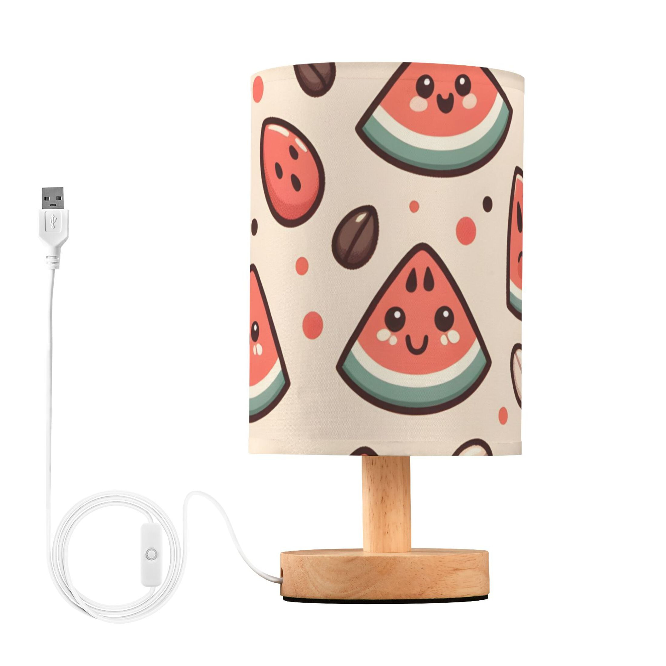 Bedside Desk Lamp LED Cute Watermelon Seeds Table Nightstand Lamps Warm ...
