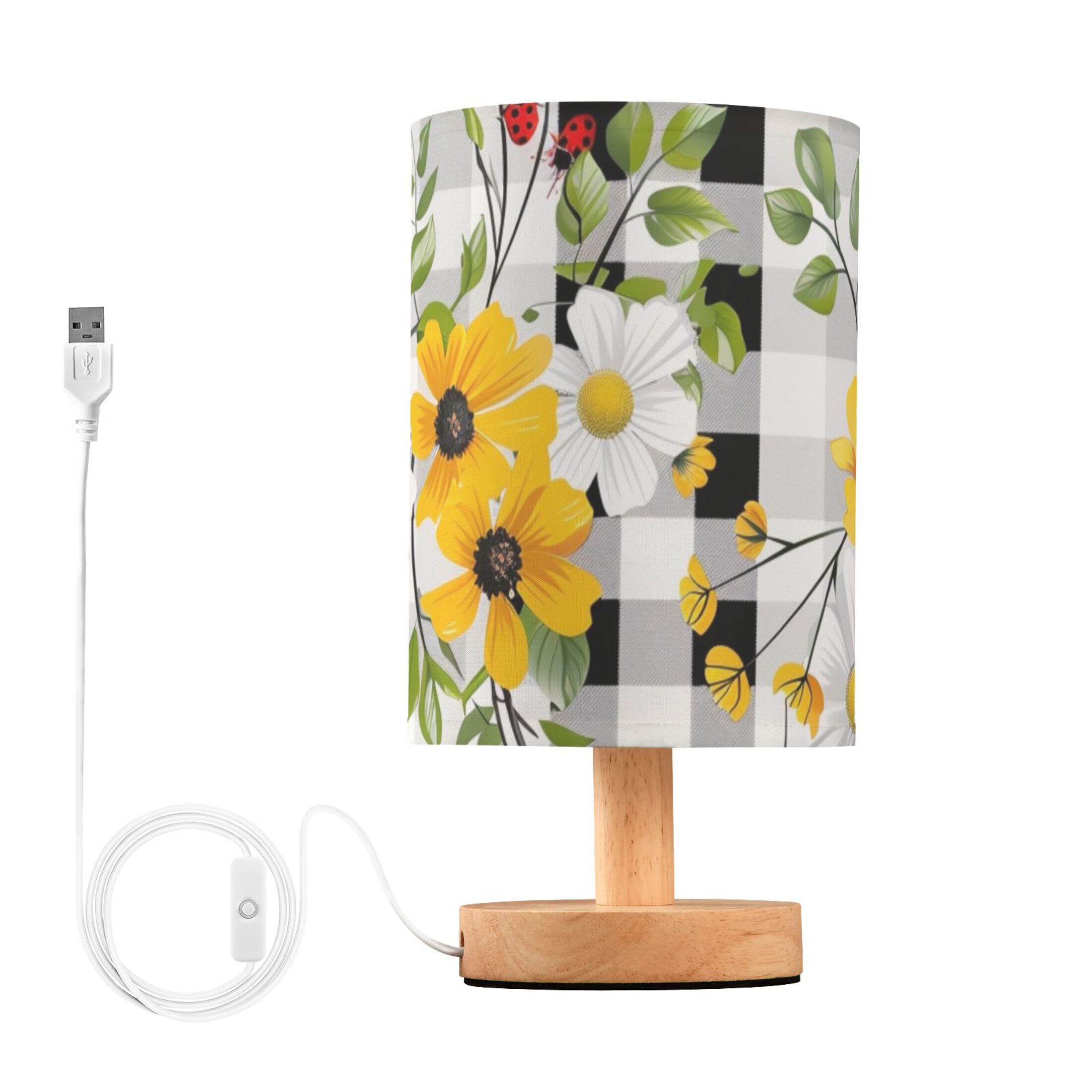 Bedside Desk Lamp LED Daisy with Insects Table Nightstand Lamps Warm ...