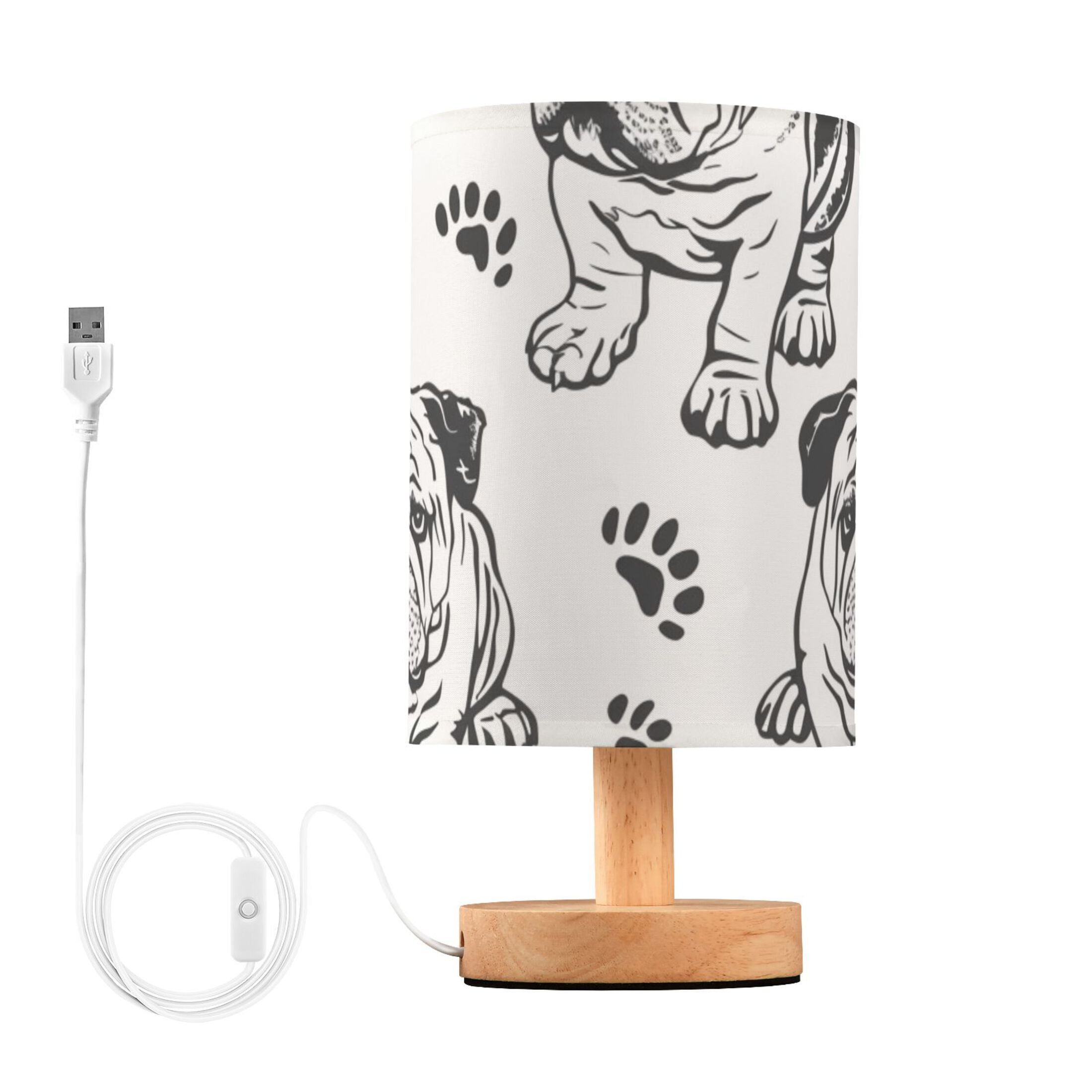 Bedside Desk Lamp LED English Bulldog with Paws Table Nightstand Lamps ...