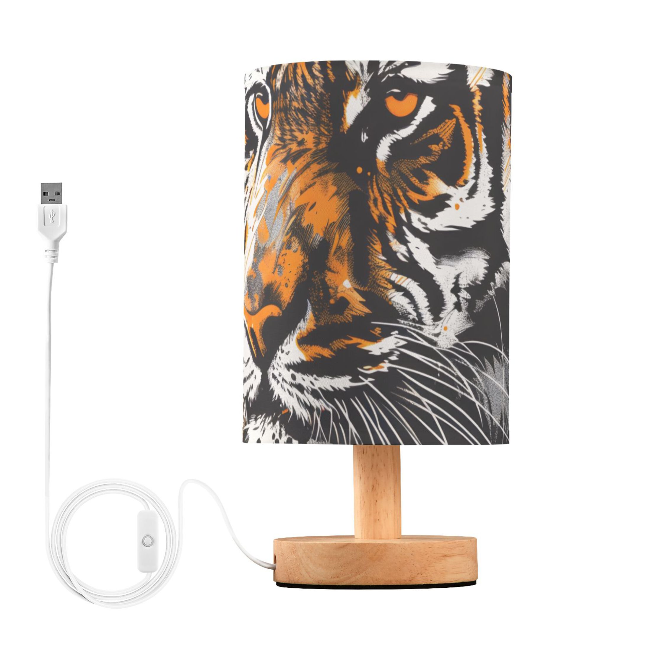 Bedside Desk Lamp LED Fierce Tiger Head Table Nightstand Lamps Warm ...