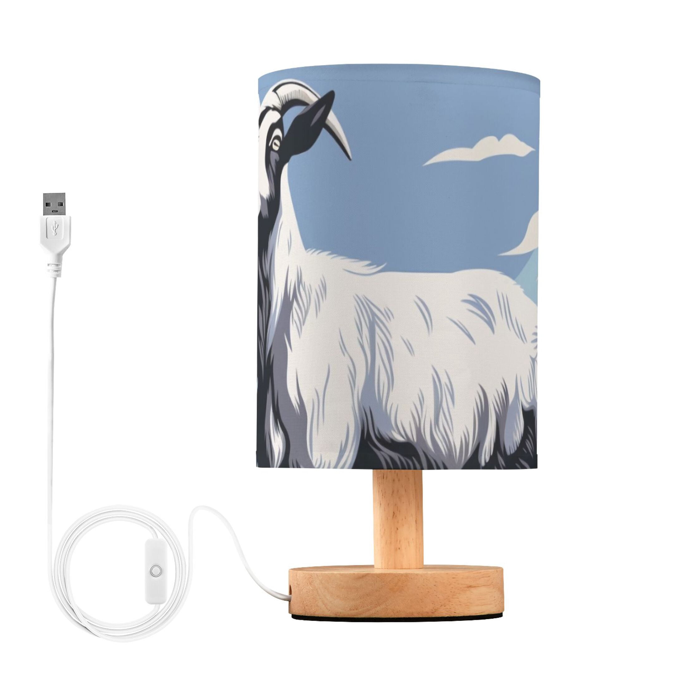 Bedside Desk Lamp LED Goat Sheep on Grass Table Nightstand Lamps Warm ...