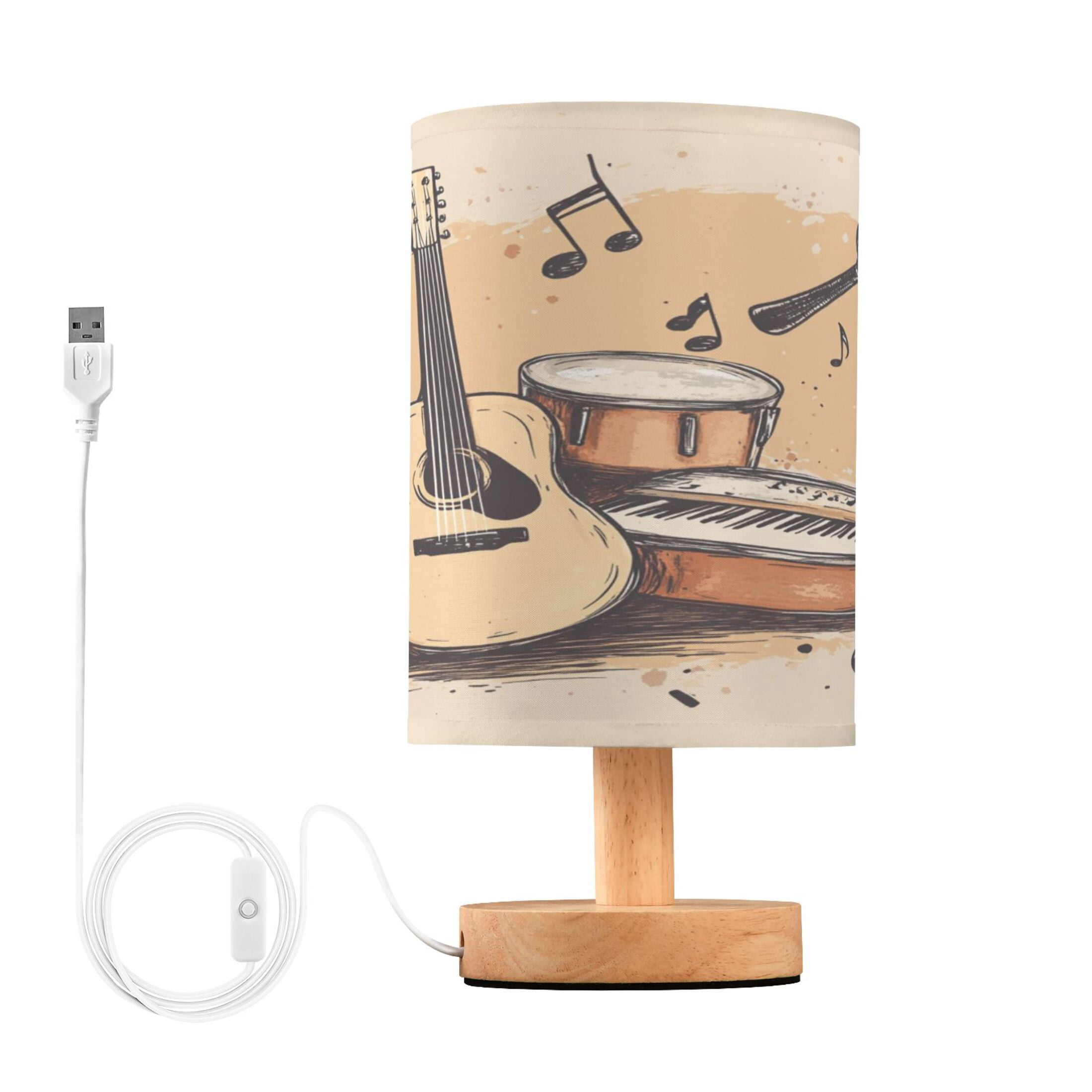 Bedside Desk Lamp LED Guitar Piano Marimba Drum Table Nightstand Lamps ...