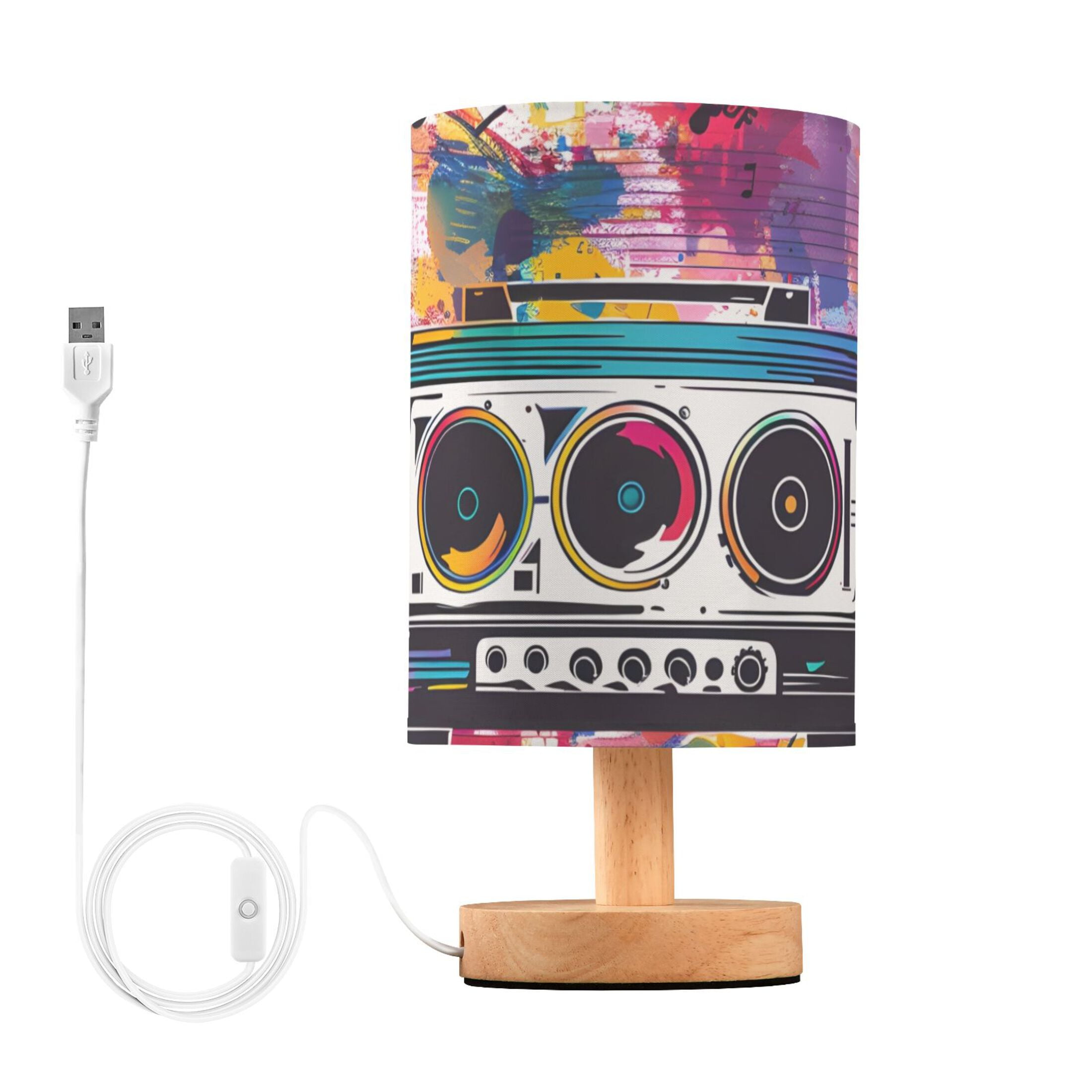 Bedside Desk Lamp LED Musical Notes and Sound Table Nightstand Lamps ...