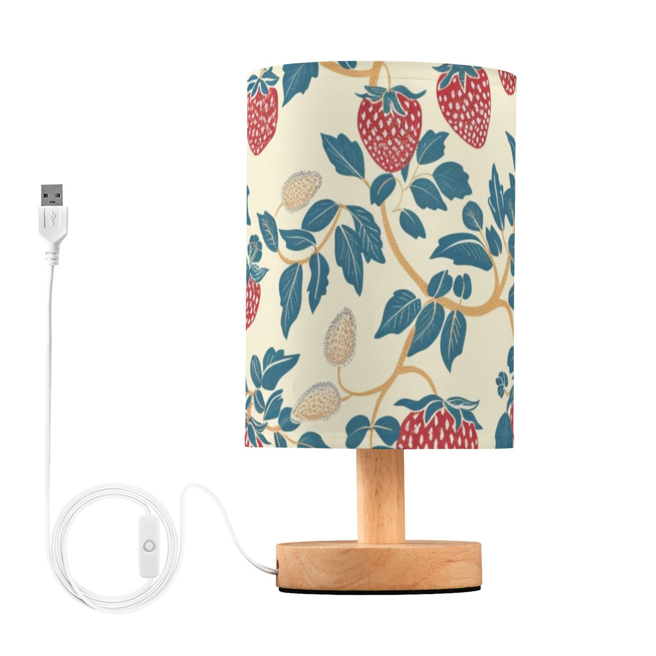 Bedside Desk Lamp LED Retro Strawberry and Leaves Table Nightstand ...