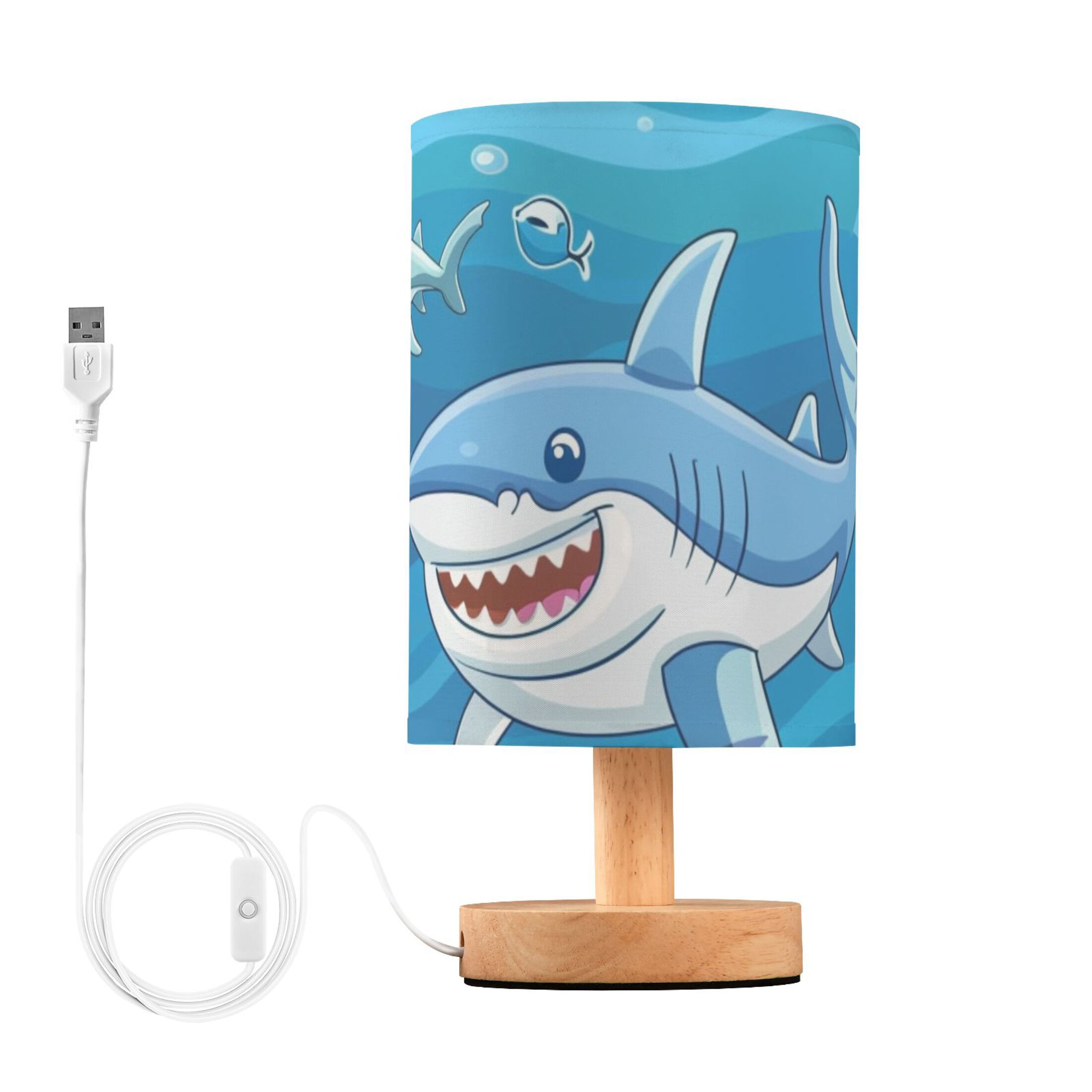 Bedside Desk Lamp LED Shark in Ocean Table Nightstand Lamps Warm Light ...
