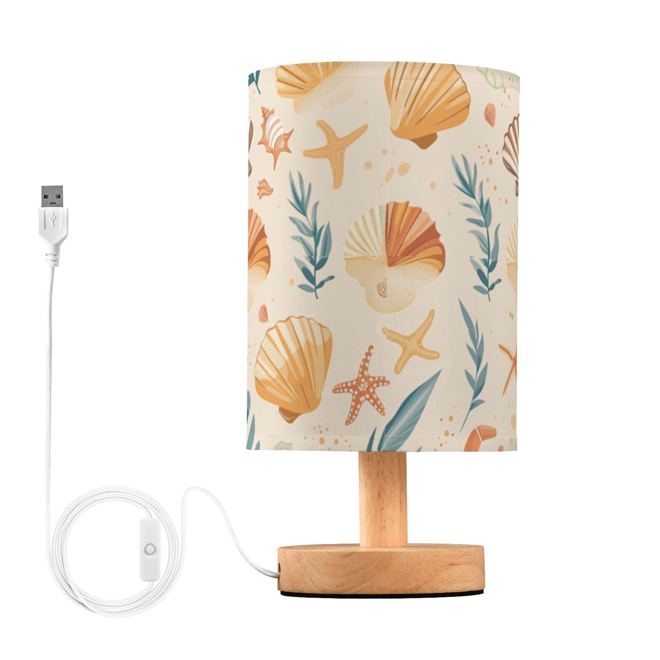 Bedside Desk Lamp LED Shells Starfish Seaweed Table Nightstand Lamps ...