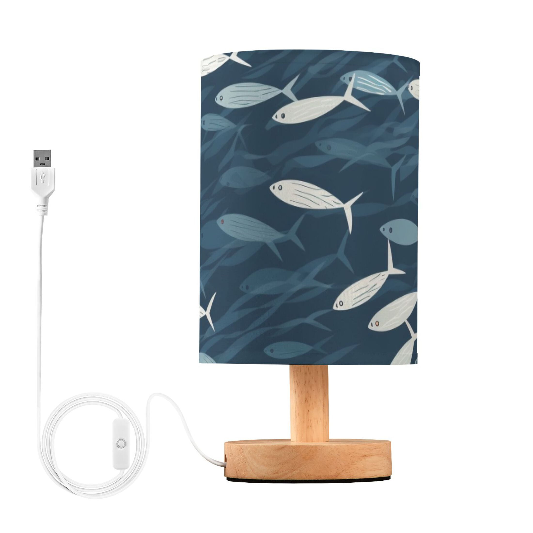 Bedside Desk Lamp LED Small Fish Swimming Table Nightstand Lamps Warm ...