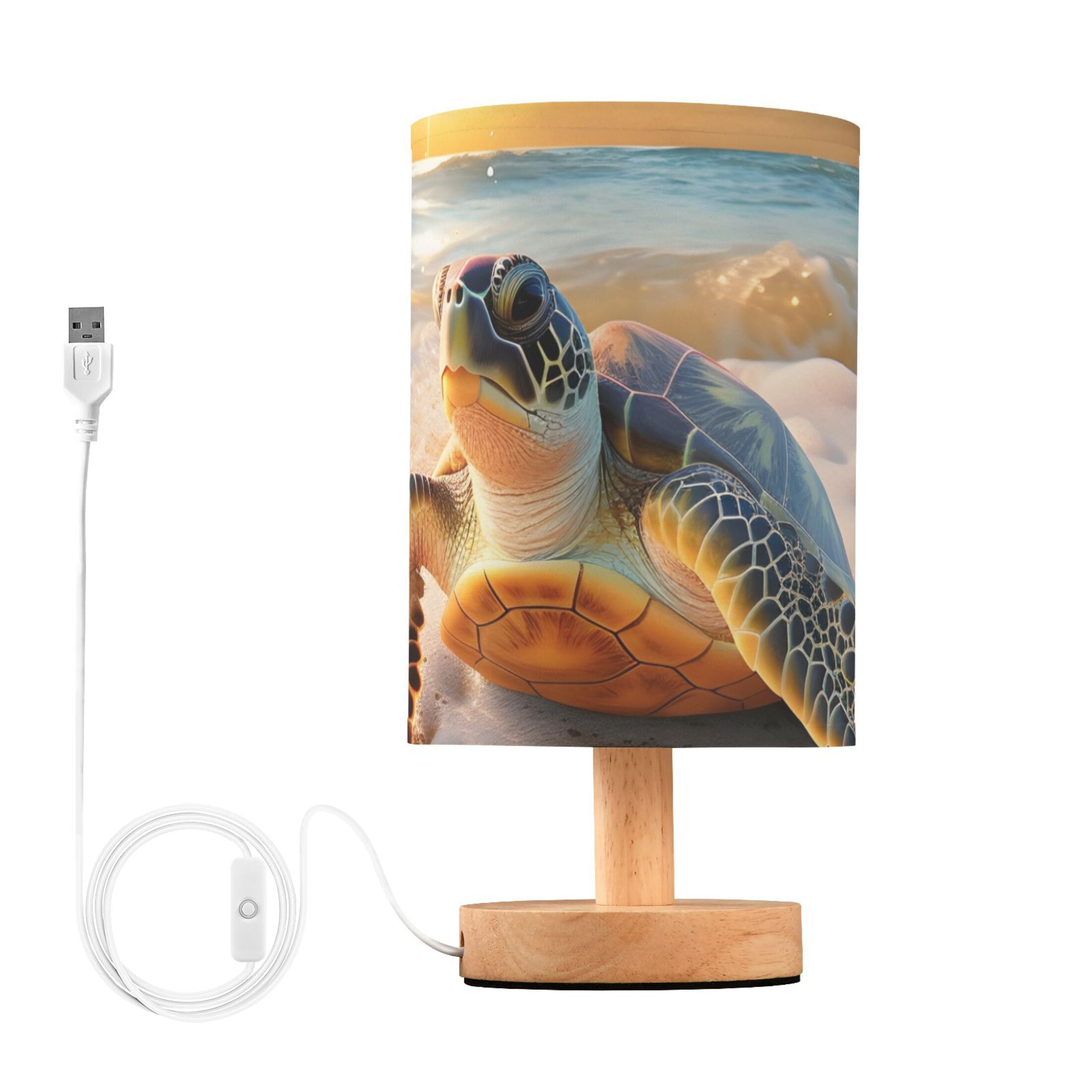 Bedside Desk Lamp LED Tortoise Turtle on Beach Table Nightstand Lamps ...