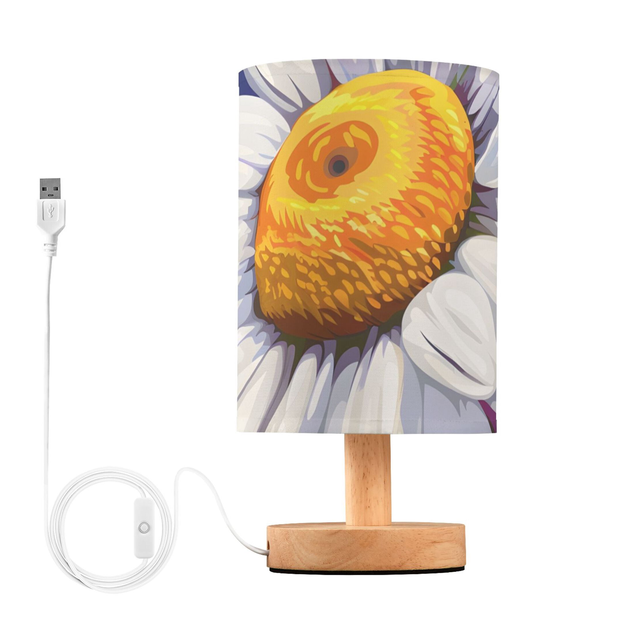 Bedside Desk Lamp LED Vivid Daisy Flower and America Flat Table ...