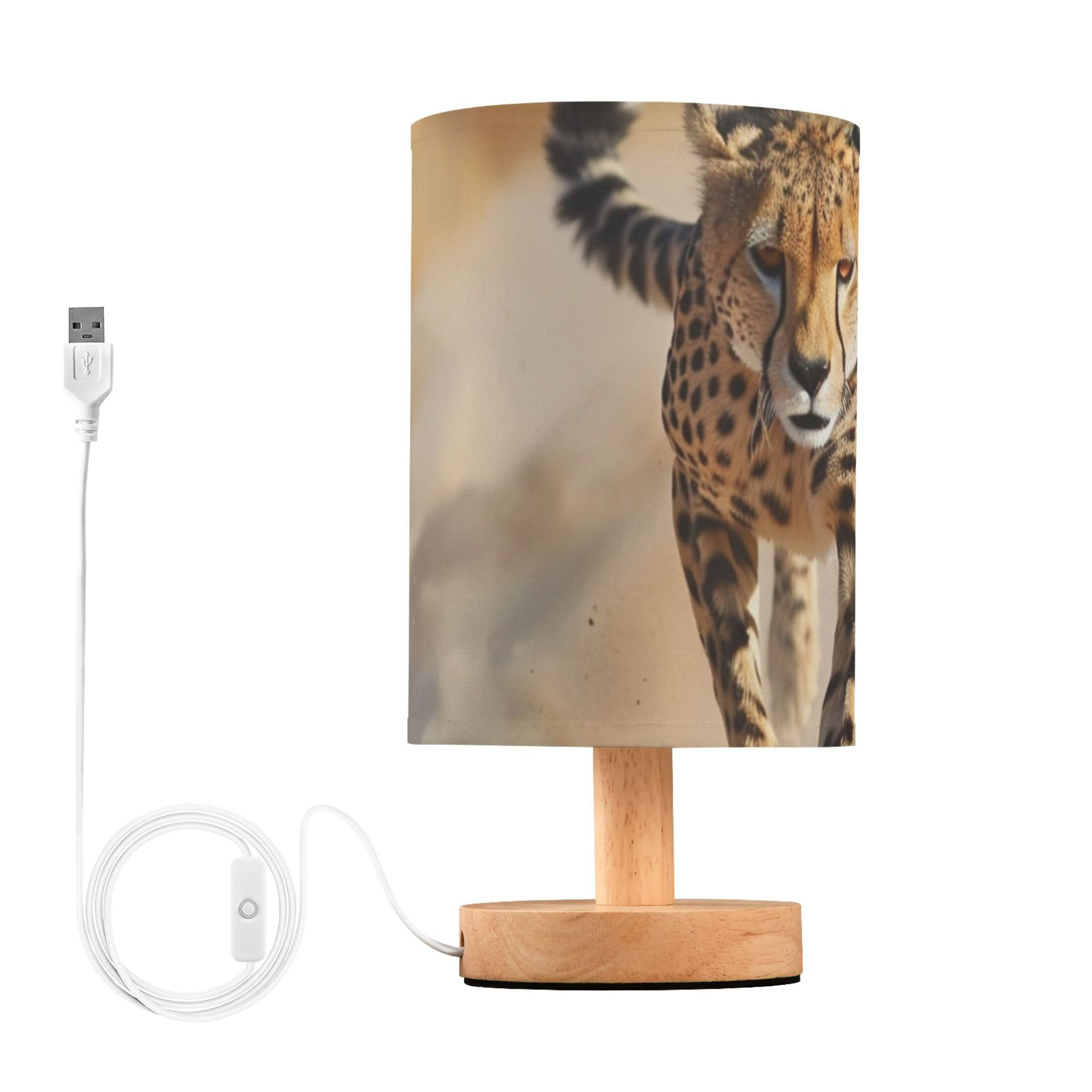 Bedside Desk Lamp LED Wild Cheetah Leopard Table Nightstand Lamps Warm ...