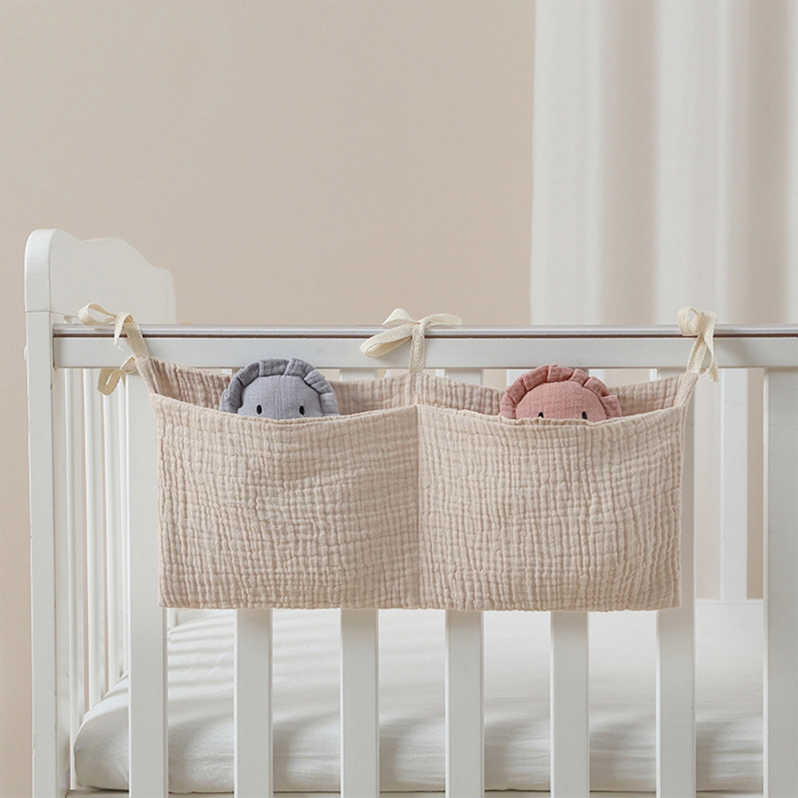 Bedside Hanging Bags Milk Bottle Bib Storage Bag Crib Organizer Bag ...