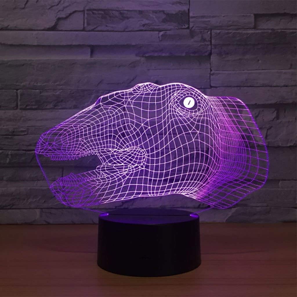 Bedside Lamp 3D Illusion LED Lamps 3D Night Light 3D Dinosaur Style ...