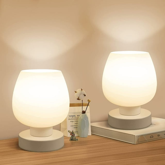 Free Shipping! Bedside Lamp Set of 2, Touch Control Table Lamp with ...