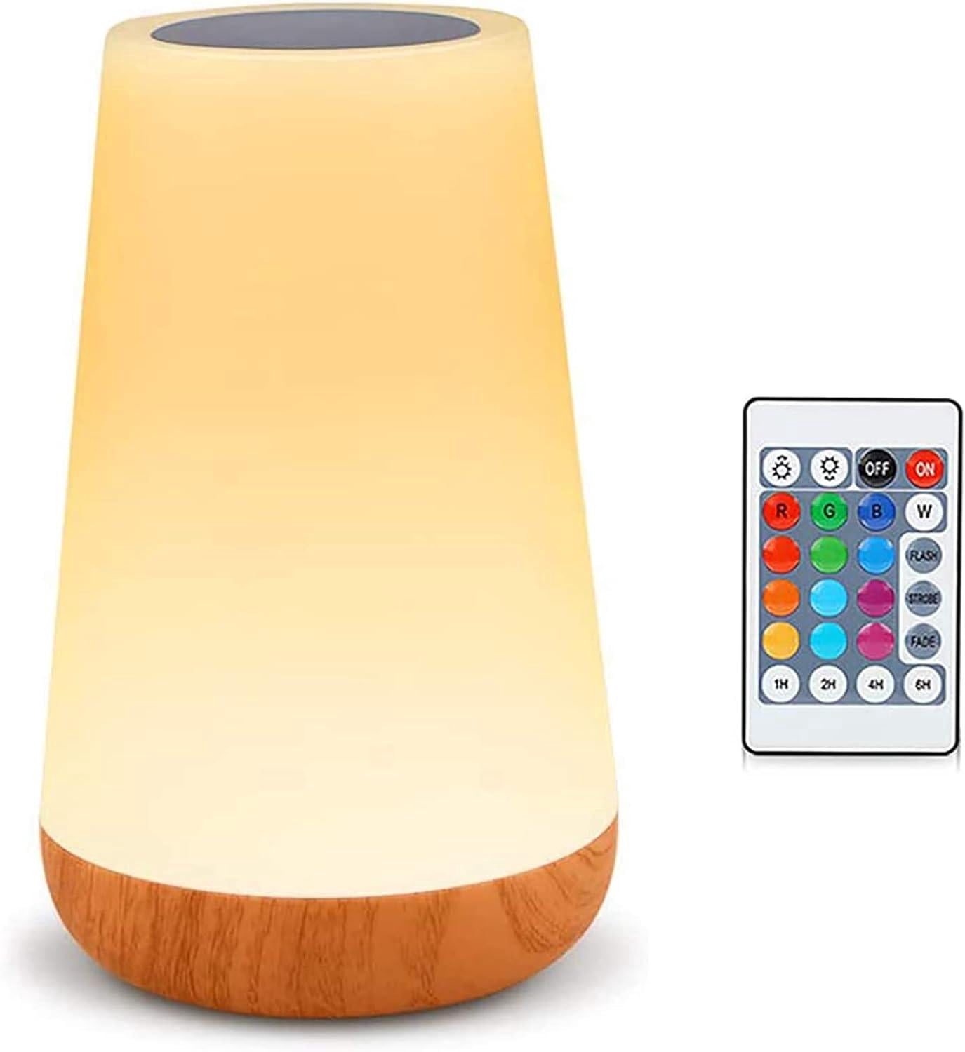 Bedside Lamp for Bedroom, Touch Night Light Changing 13 Colors RGB ...